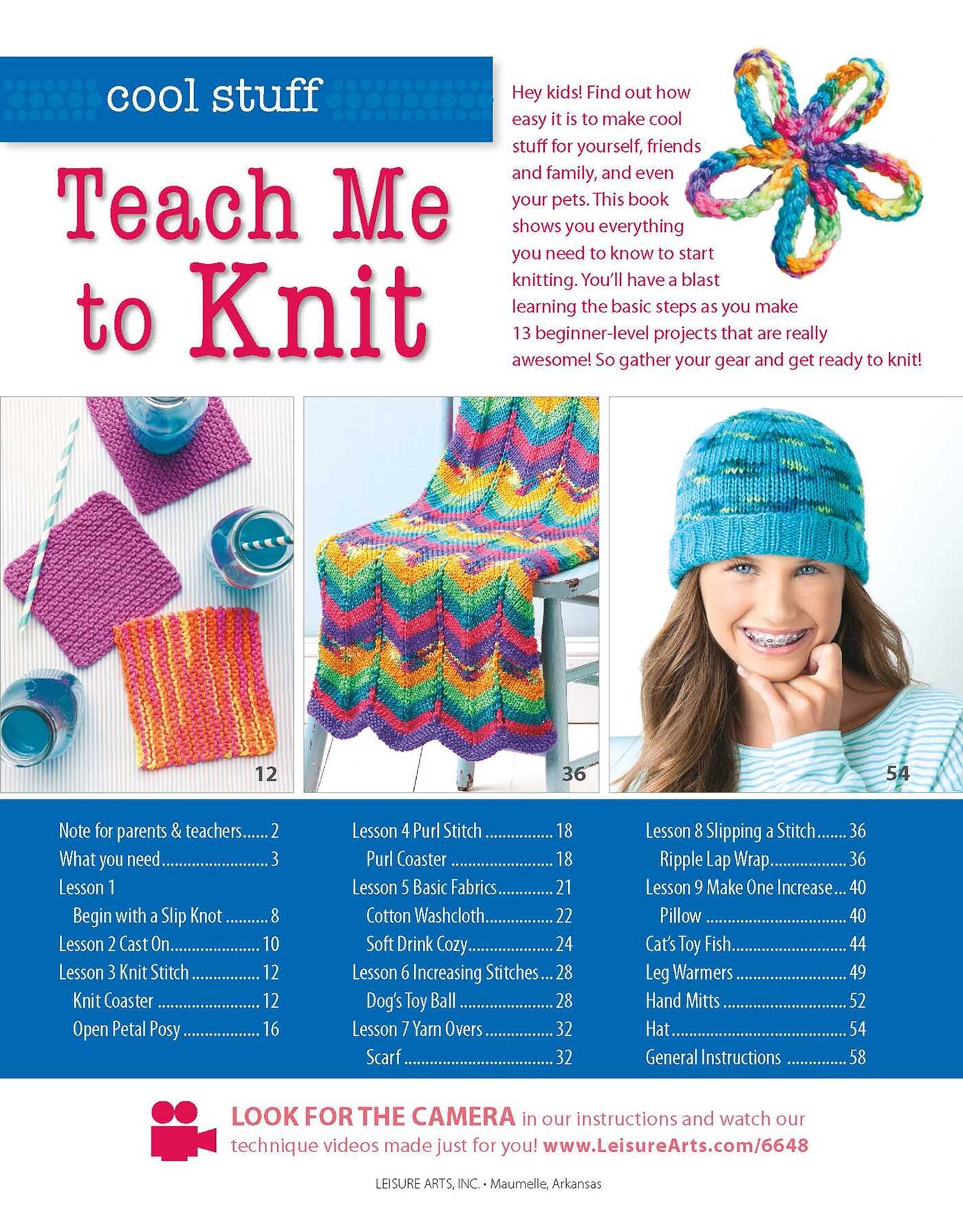 Cool Stuff Teach Me to Knit—13 Projects for Kids 9-14 | Book by Leisure ...