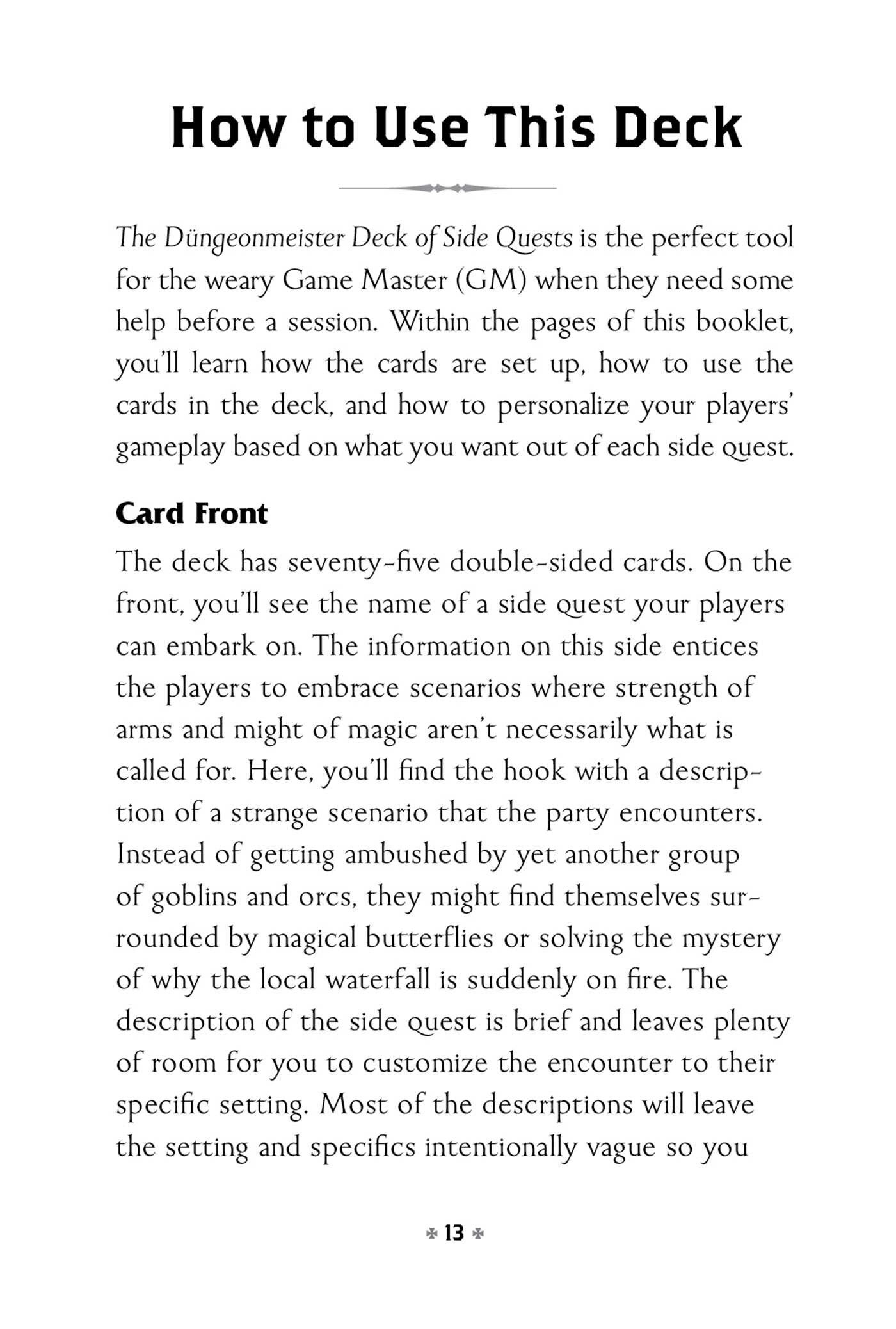 The Düngeonmeister Deck of Side Quests - Book Summary & Video ...
