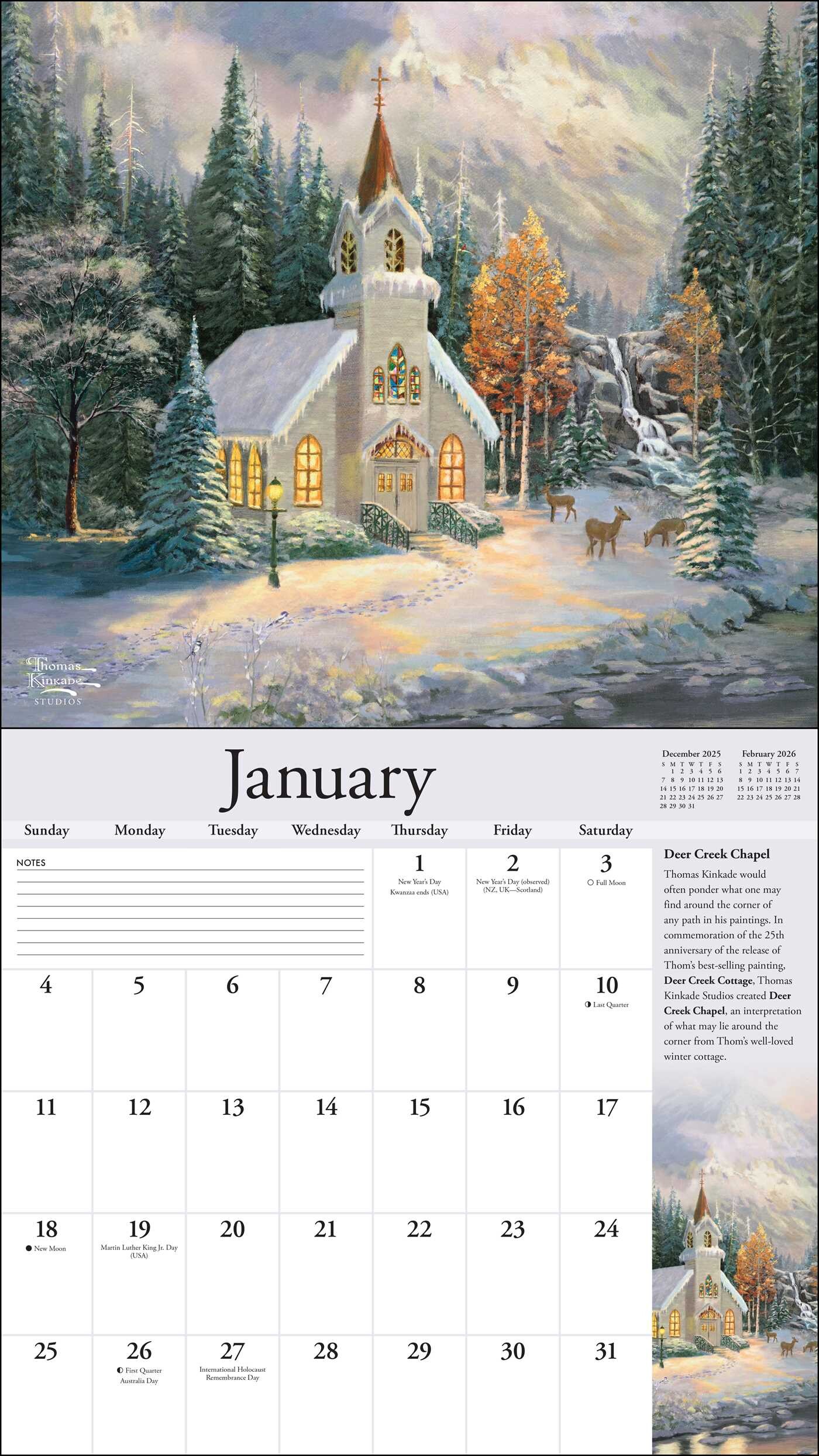 Thomas Kinkade Special Collector's Edition 2026 Deluxe Wall Calendar ...