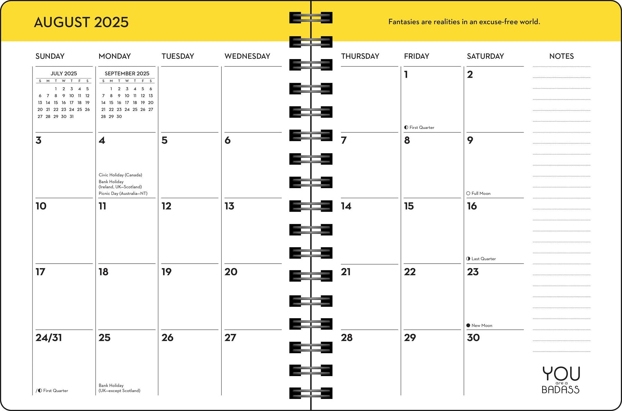 You Are a Badass Deluxe Organizer 17-Month 2025-2026 Weekly/Monthly ...