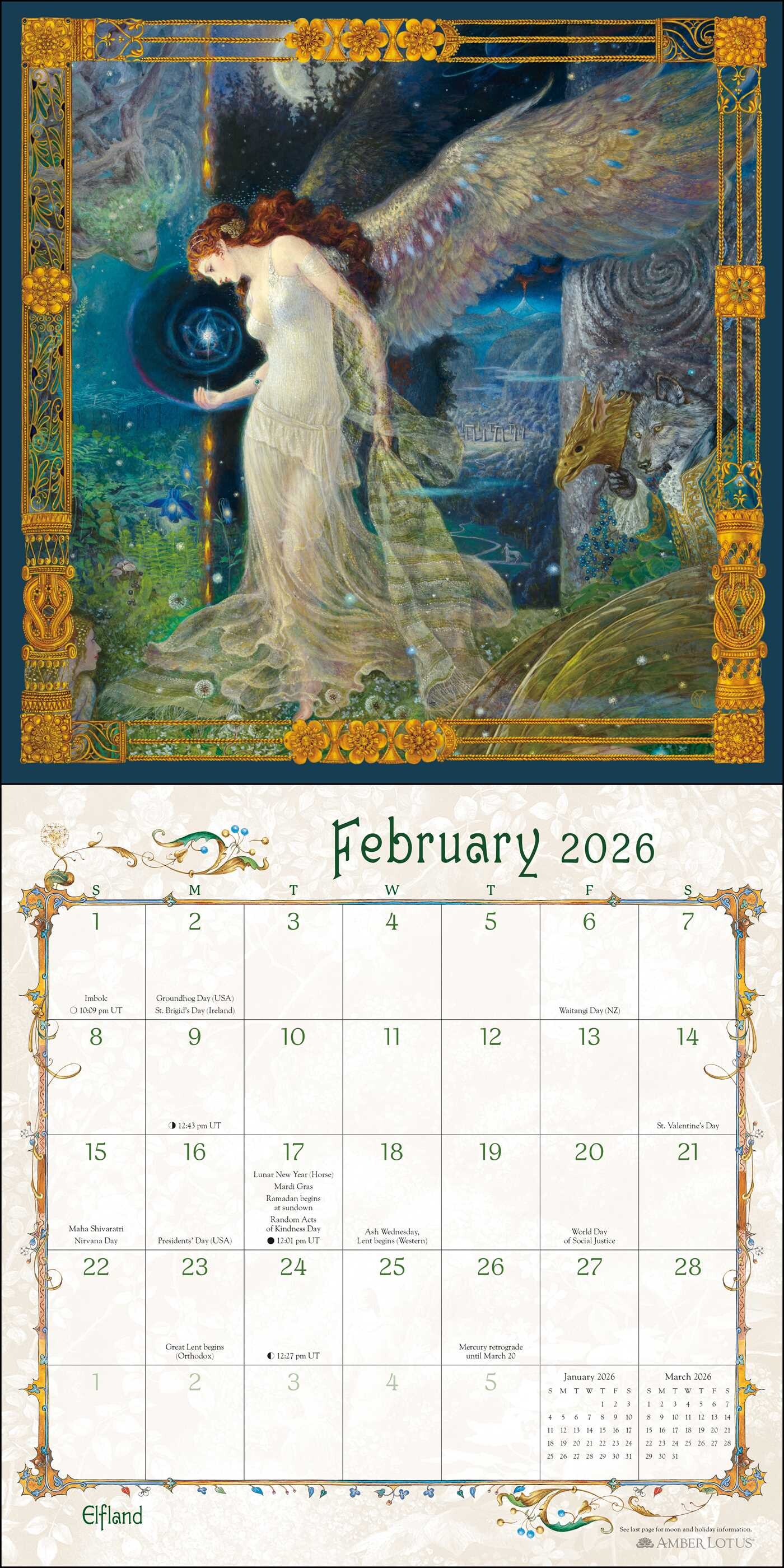 Women of Myth & Magic 2026 Fantasy Art Wall Calendar by Kinuko Craft ...