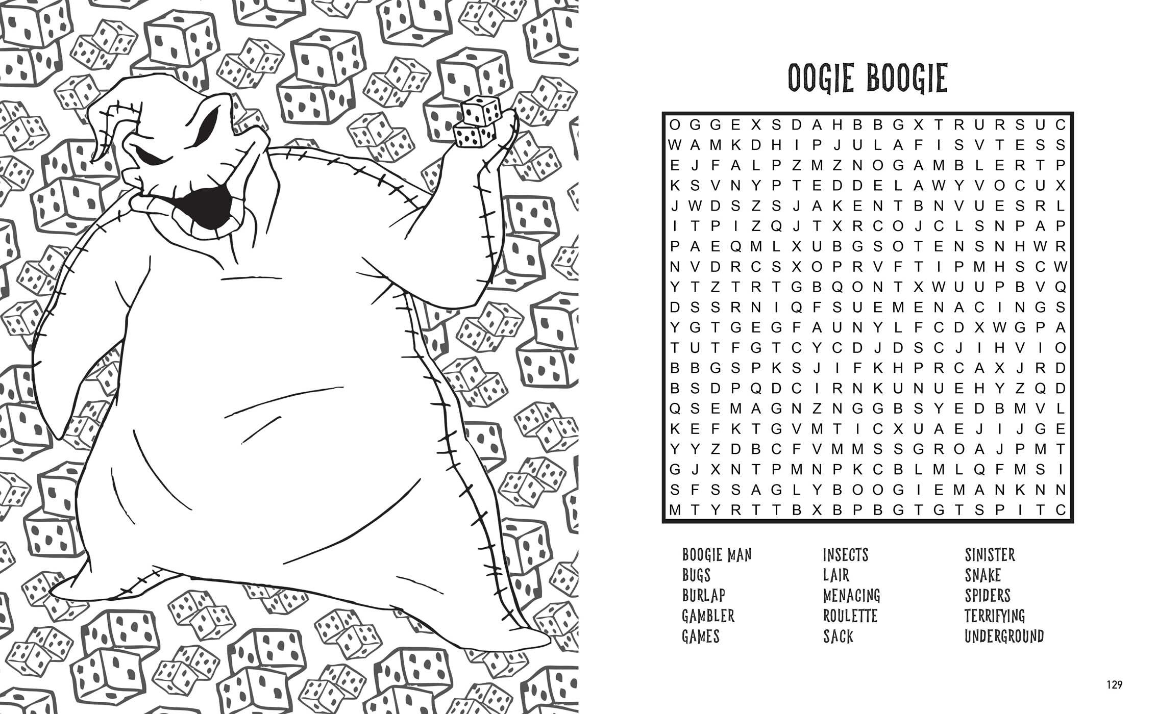 Disney Tim Burton's The Nightmare Before Christmas Word Search, Quips ...