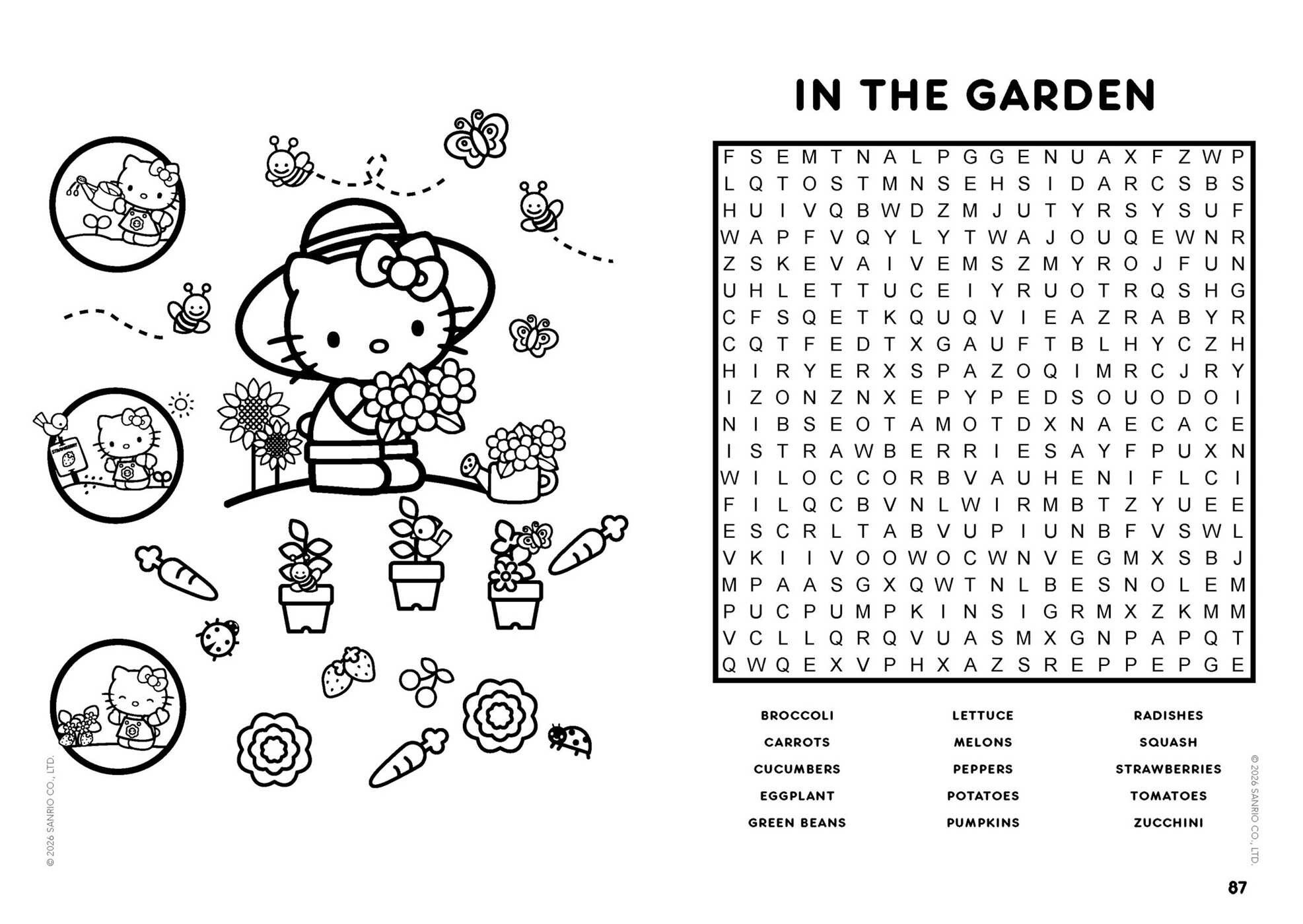 Hello Kitty and Friends Word Search and Coloring Book | Book by Editors ...