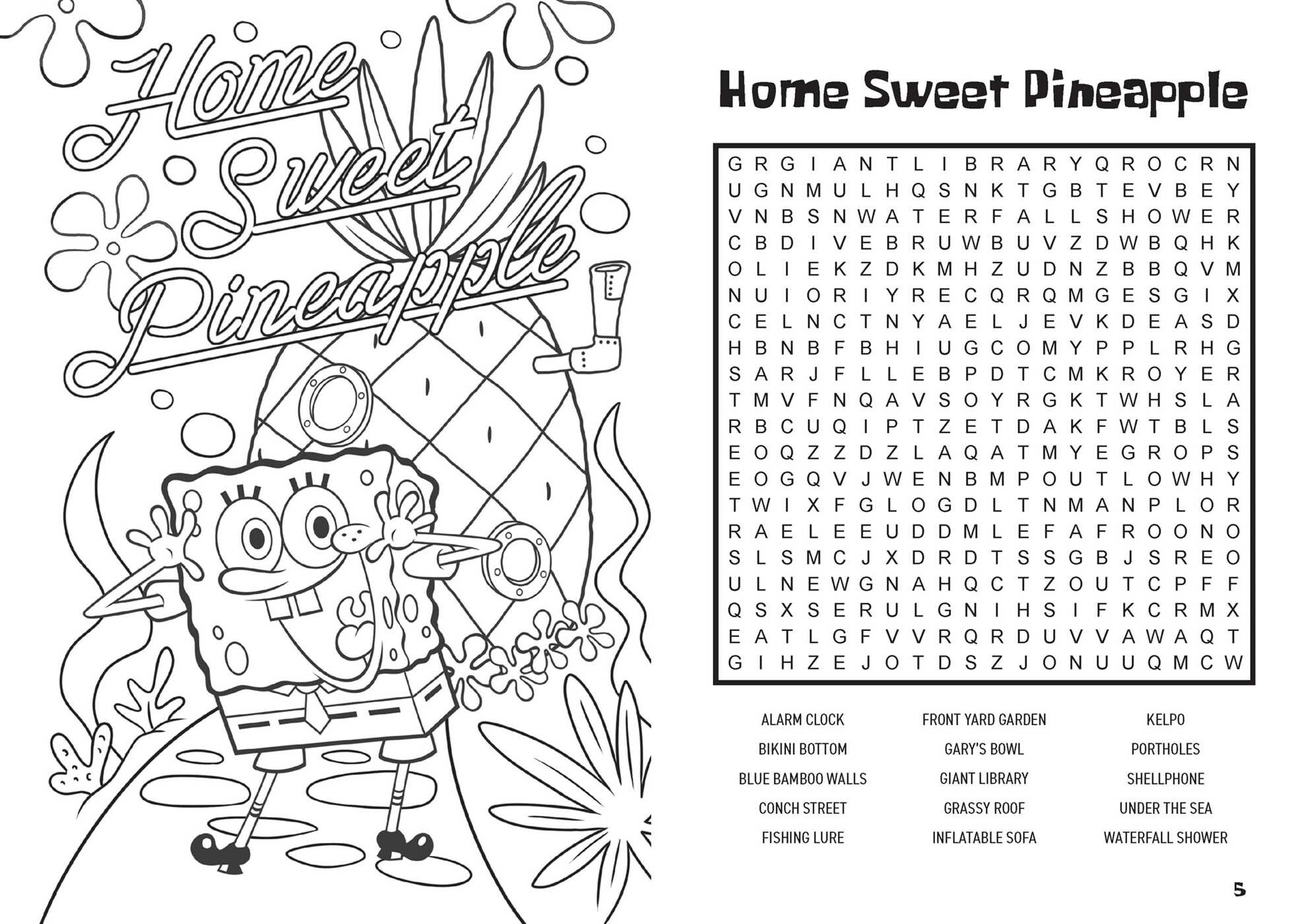 SpongeBob SquarePants Word Search and Coloring Book | Book by Editors ...