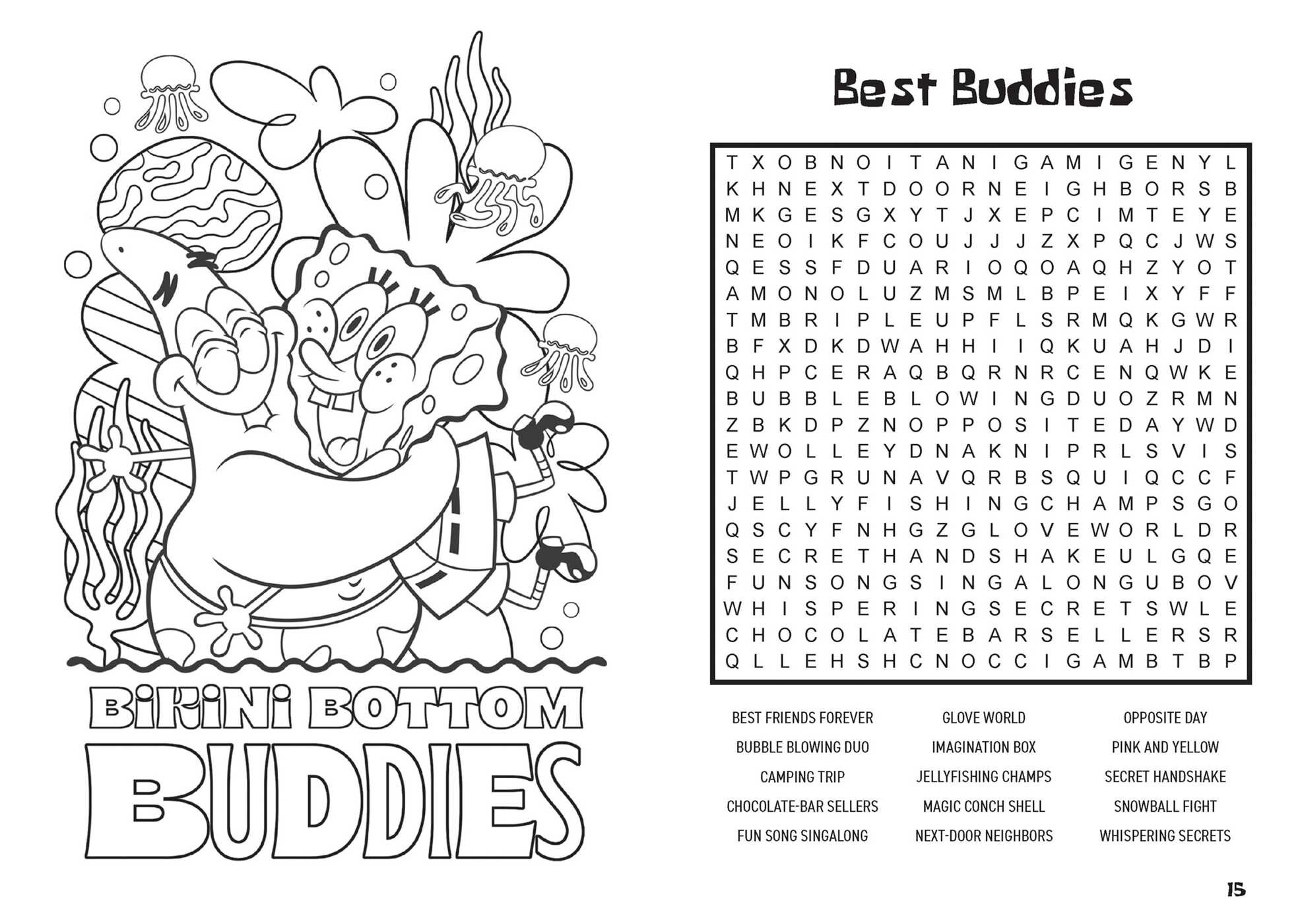 SpongeBob SquarePants Word Search and Coloring Book | Book by Editors ...