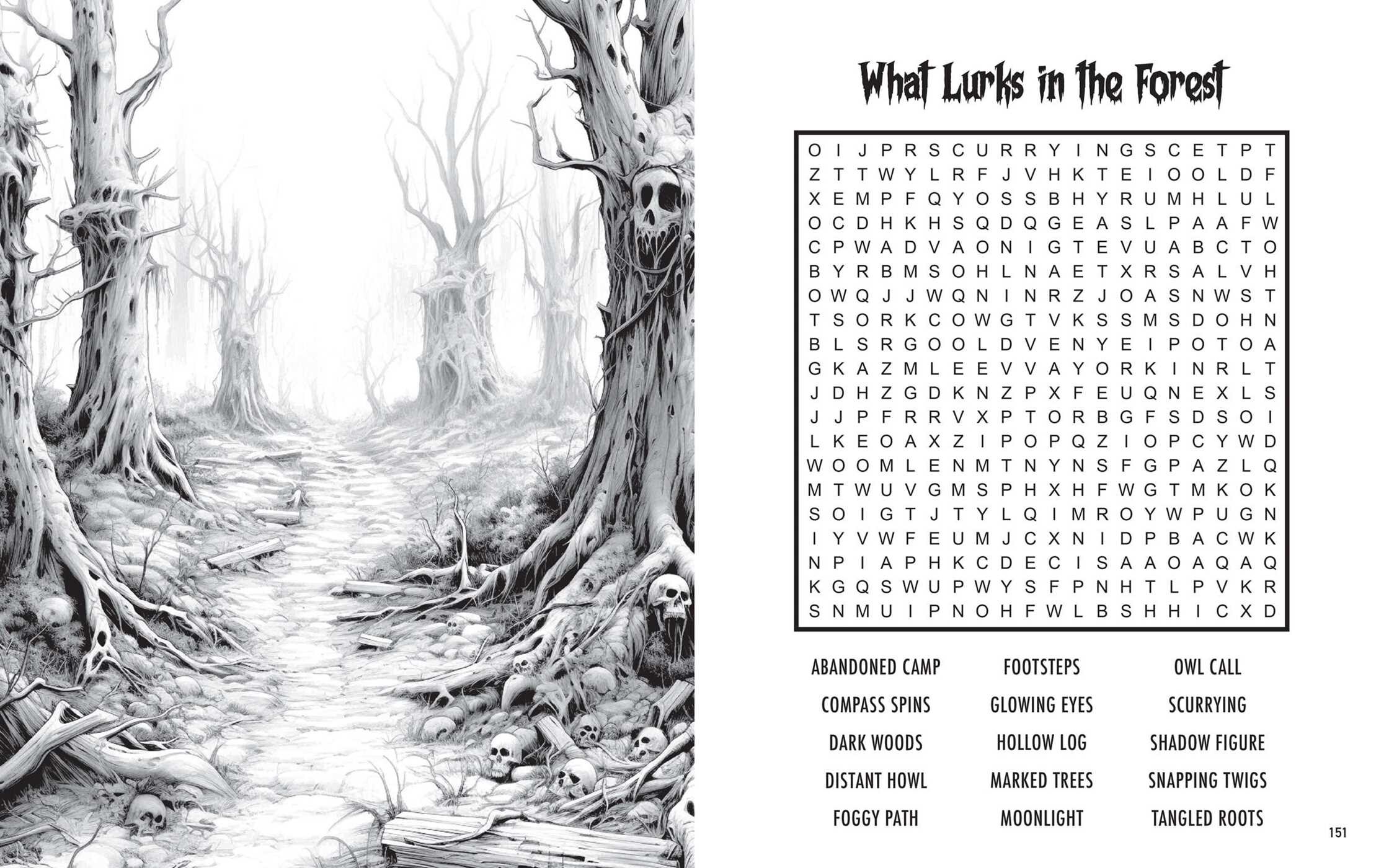 Horror Word Search and Coloring | Book by Editors of Thunder Bay Press ...
