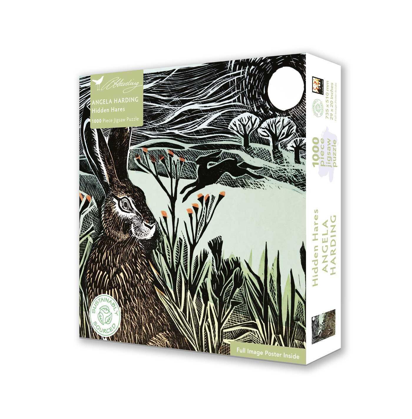 Adult Sustainable Jigsaw Puzzle Angela Harding: Hidden Hares - Book ...