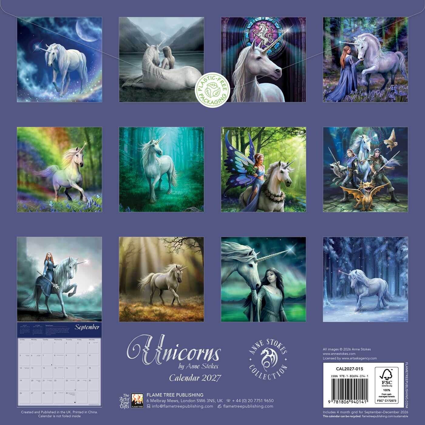 Unicorns by Anne Stokes Wall Calendar 2027 (Art Calendar) - Book ...