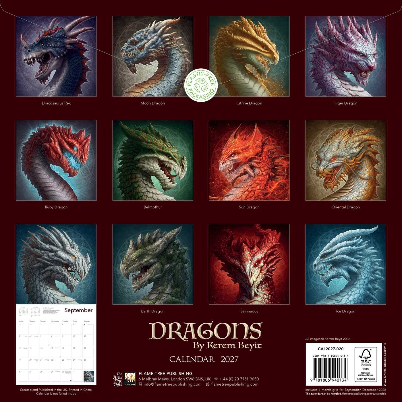 Dragons by Kerem Beyit Wall Calendar 2027 (Art Calendar) - Book Summary ...