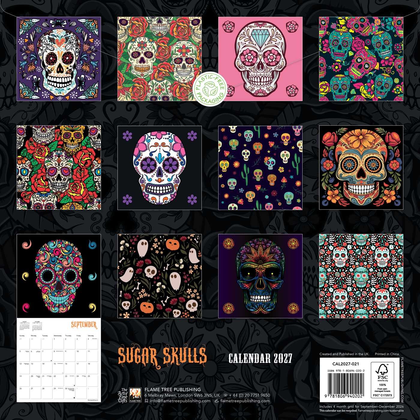 Sugar Skulls Wall Calendar 2027 (Art Calendar) - Book Summary & Video ...