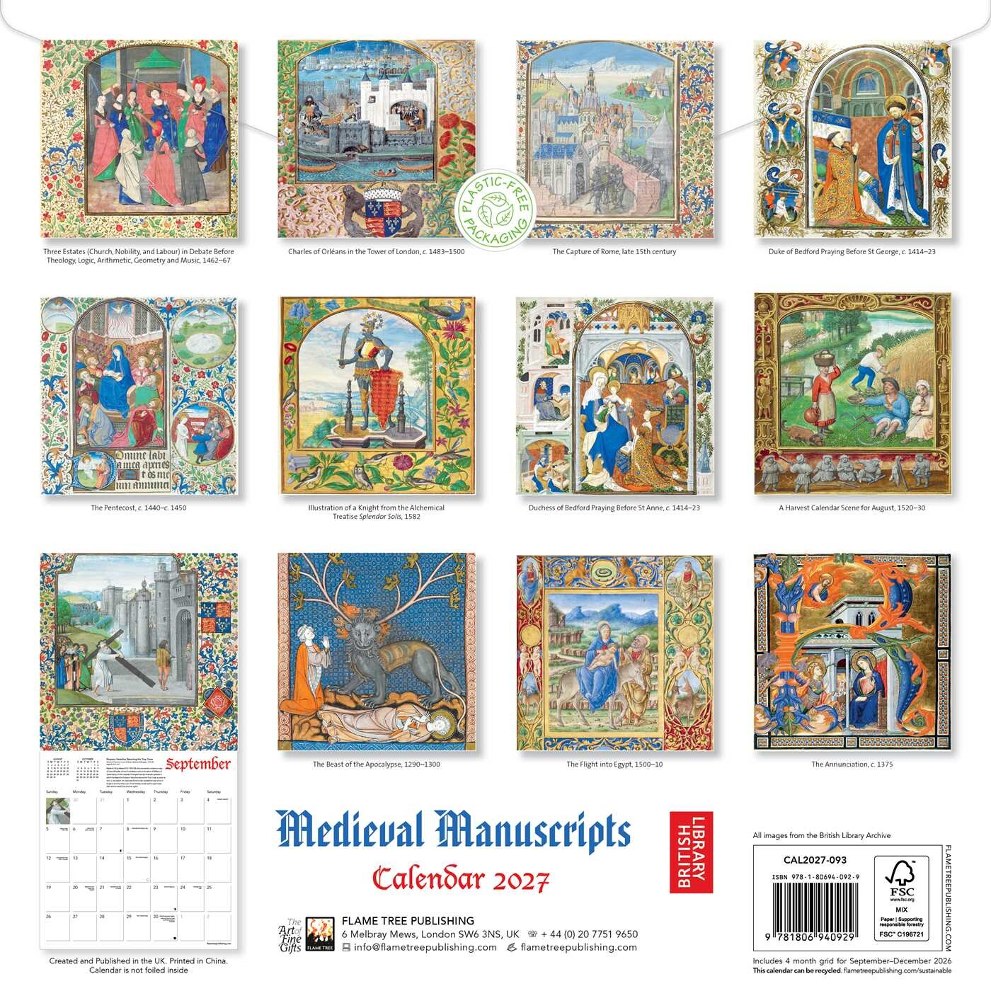 British Library: Medieval Manuscripts Wall Calendar 2027 (Art Calendar ...
