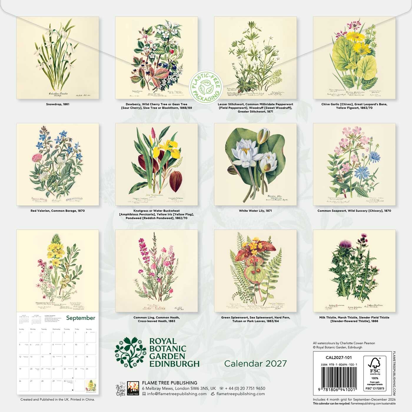 Royal Botanic Garden Edinburgh Wall Calendar 2027 (Art Calendar) - Book ...