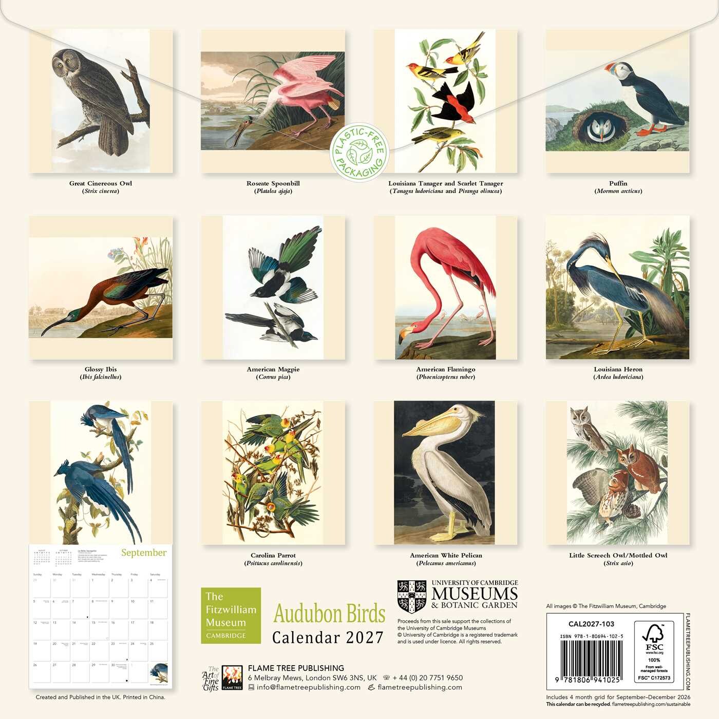 Fitzwilliam Museum: Audubon Birds Wall Calendar 2027 (Art Calendar ...