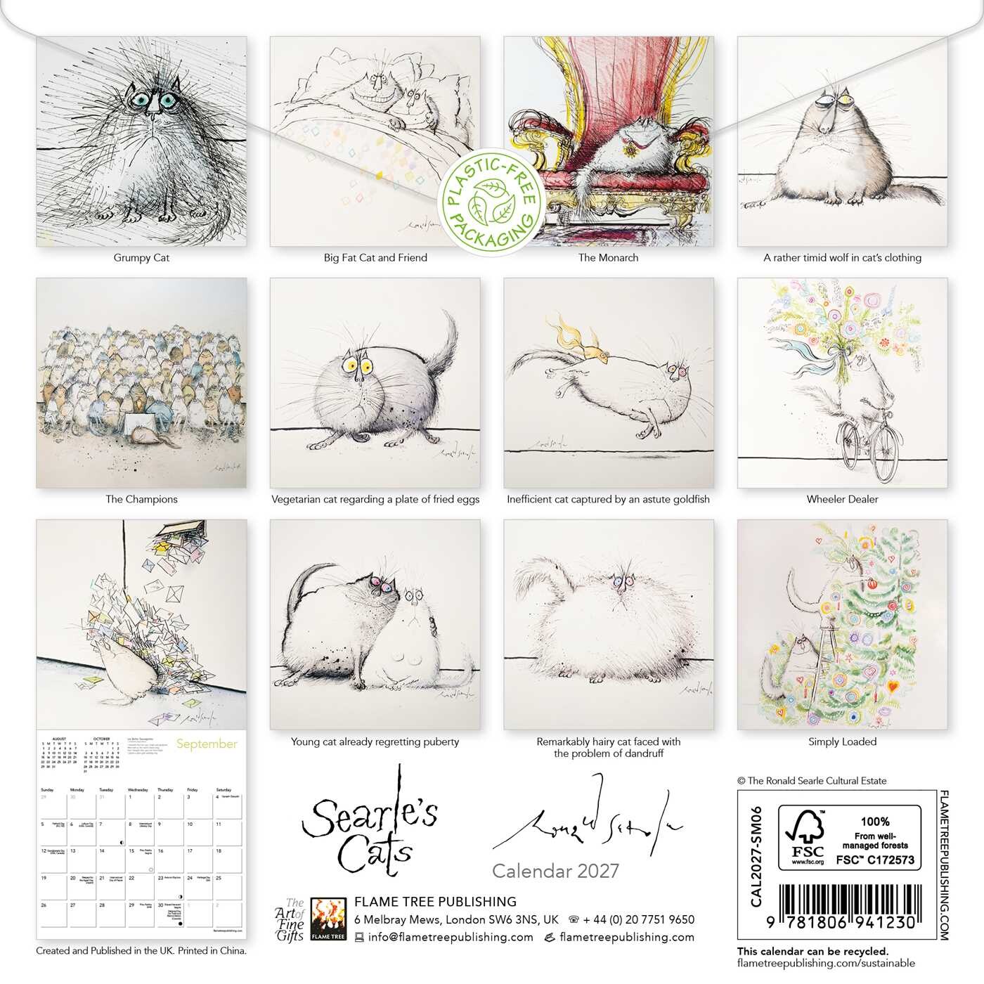 Ronald Searle's Cats Mini Wall calendar 2027 (Art Calendar) - Book ...