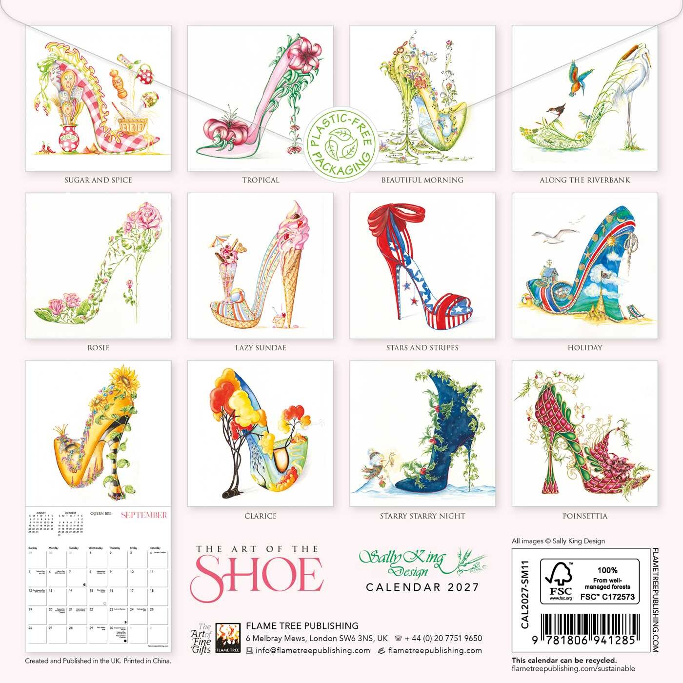 Sally King Design: The Art of the Shoe Mini Wall Calendar 2027 (Art ...