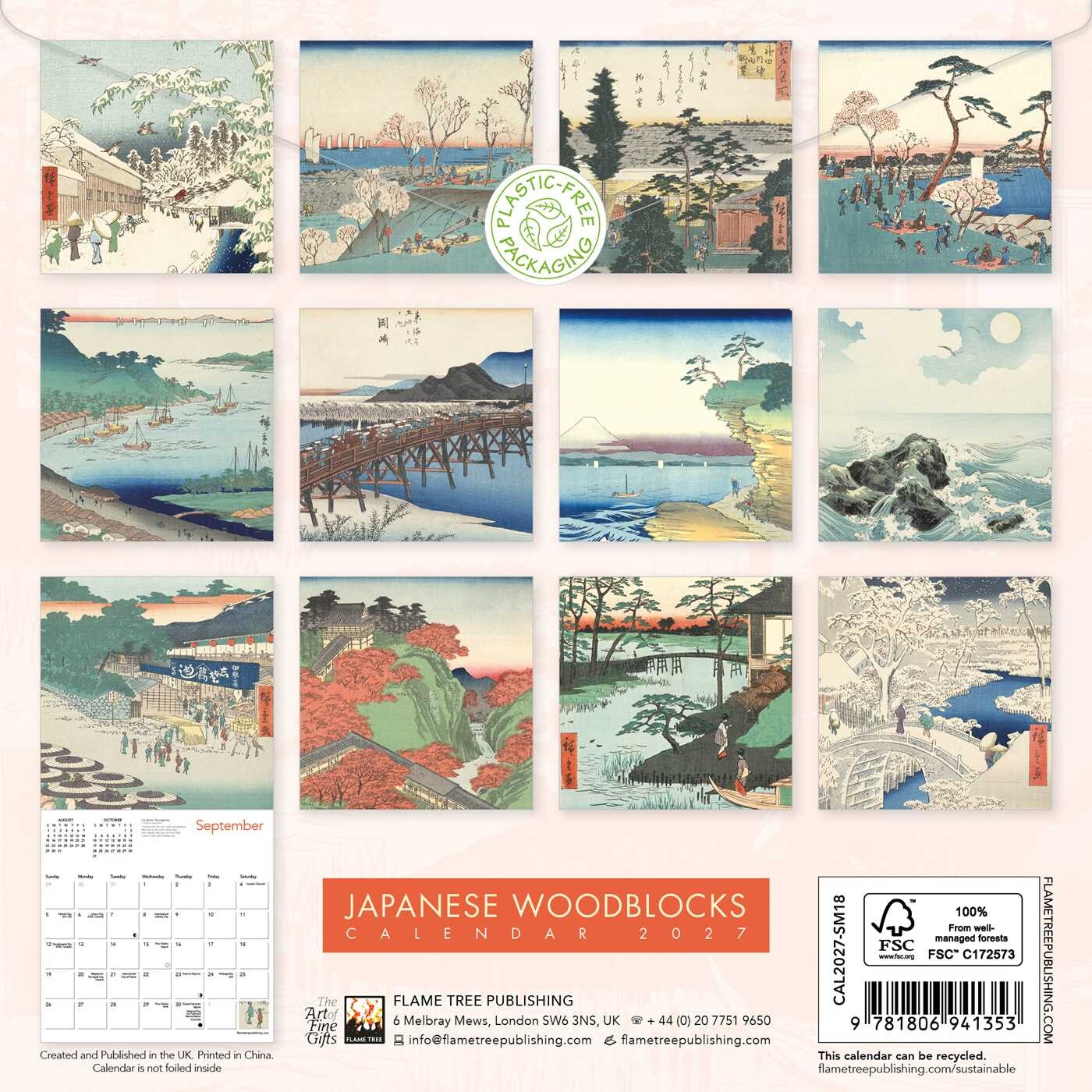 Japanese Woodblocks Mini Wall Calendar 2027 (Art Calendar) - Book ...