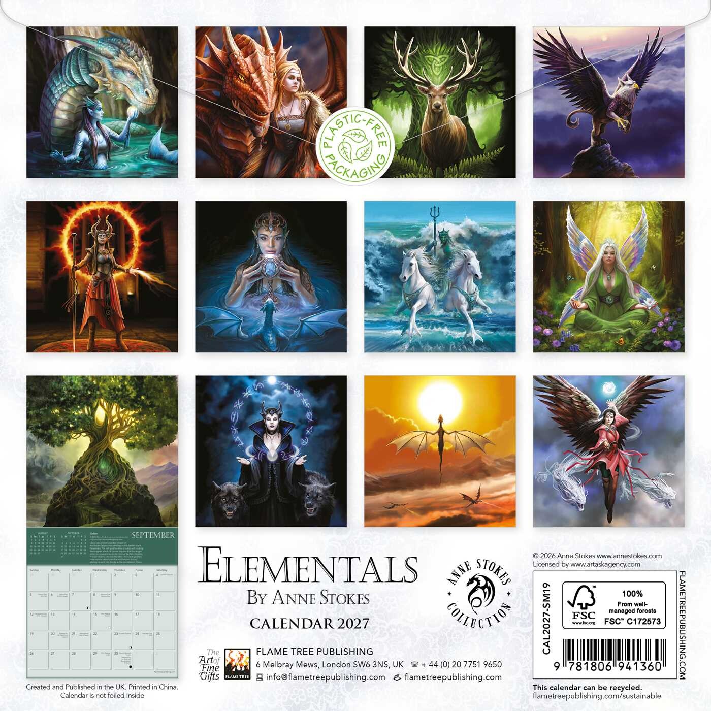 Elementals by Anne Stokes Mini Wall Calendar 2027 (Art Calendar) - Book ...