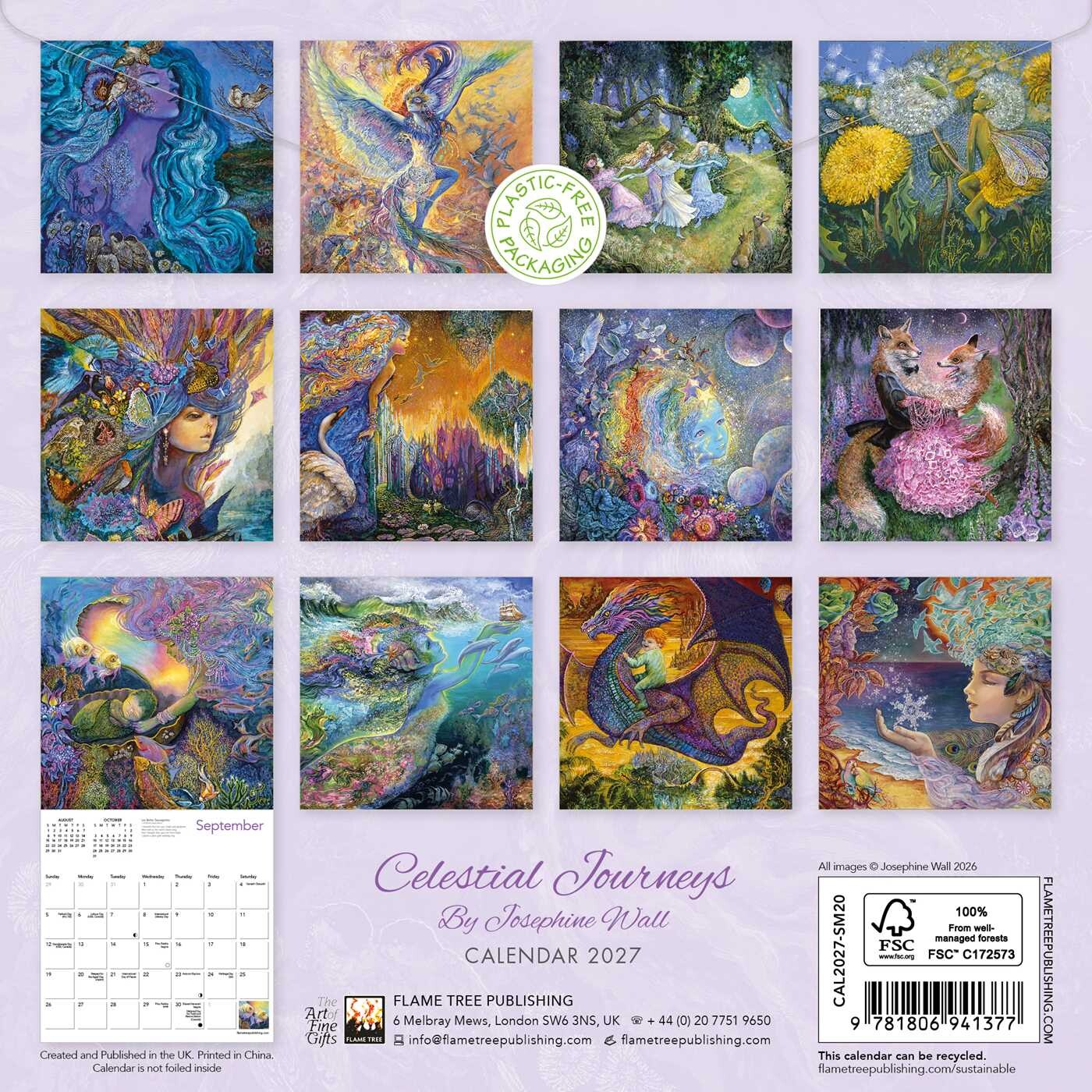 Celestial Journeys by Josephine Wall Mini Wall Calendar 2027 (Art ...