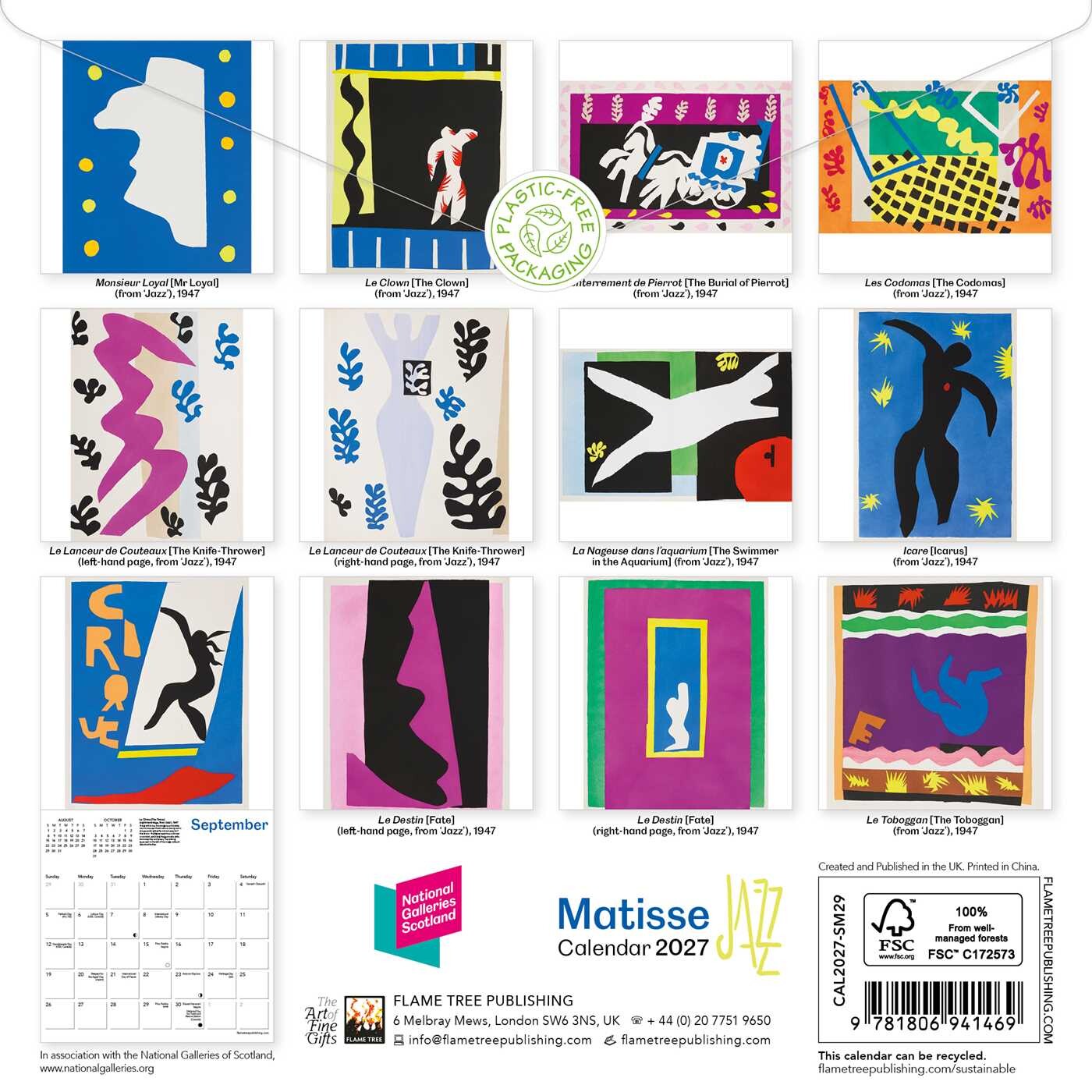 National Galleries Scotland: Matisse Jazz Mini Wall Calendar 2027 (Art ...