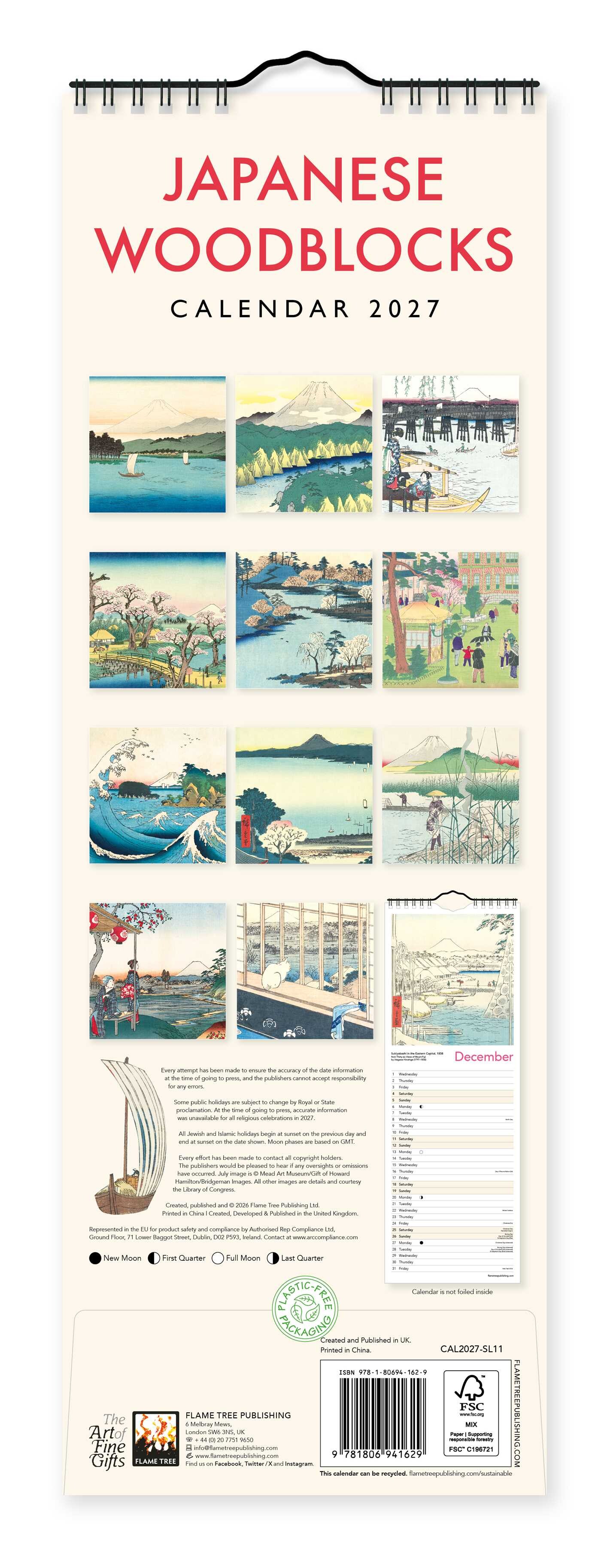 Japanese Woodblocks Slim Calendar 2027 (Art Calendar) - Book Summary ...