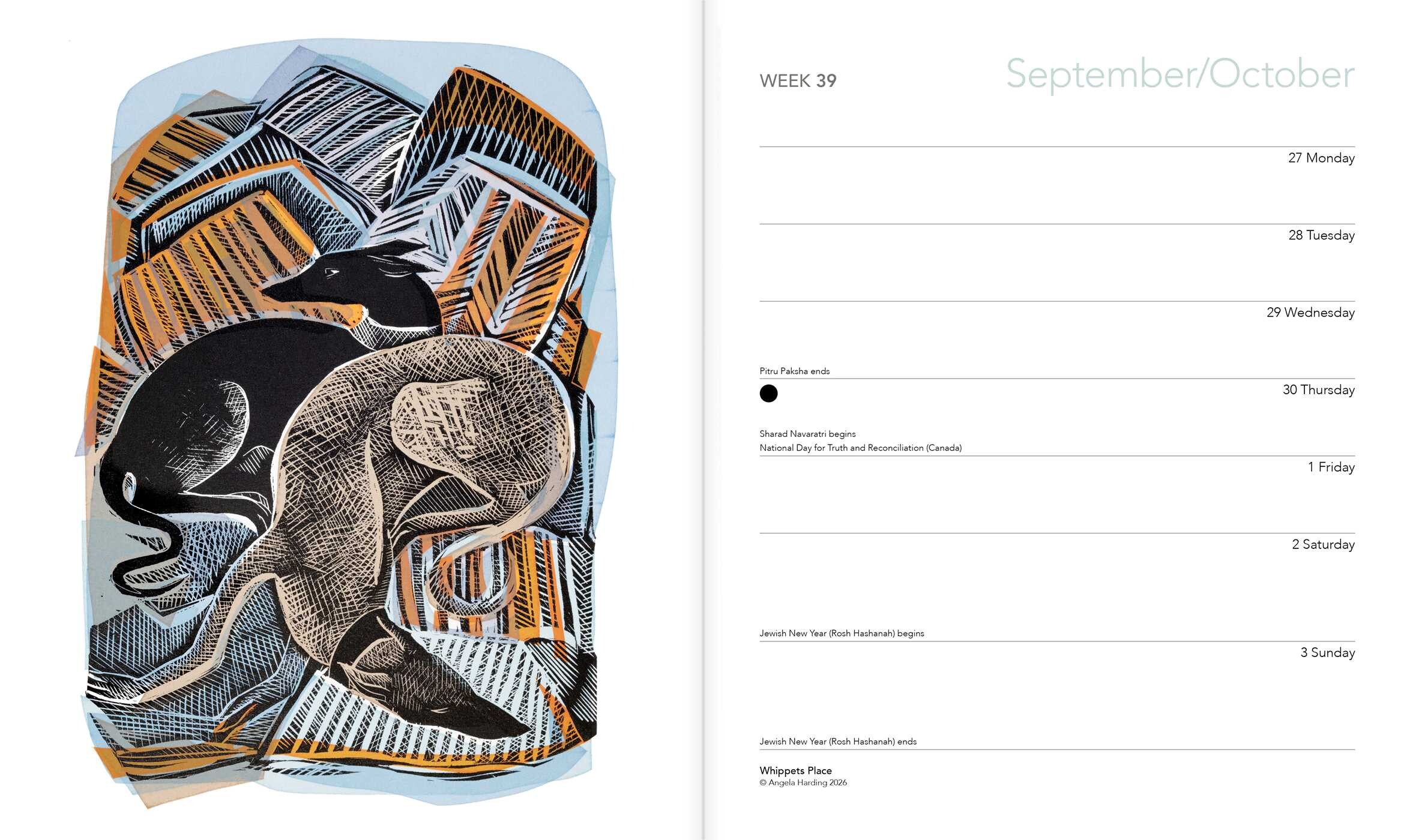 Angela Harding 2027 Desk Diary Planner - Week to View, Illustrated ...