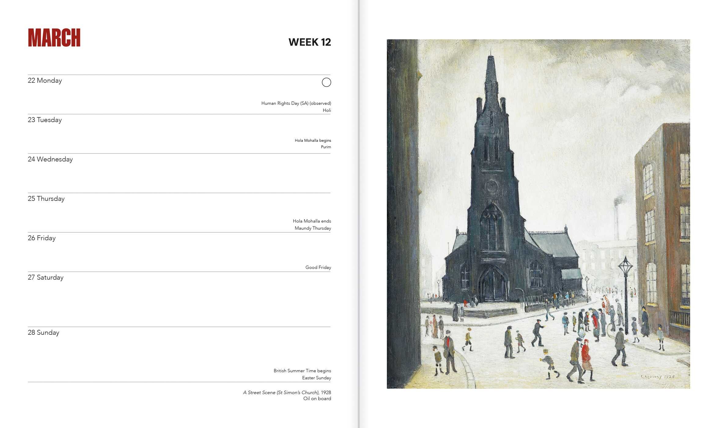 Lowry 2027 Desk Diary Planner - Week to View, Illustrated throughout ...