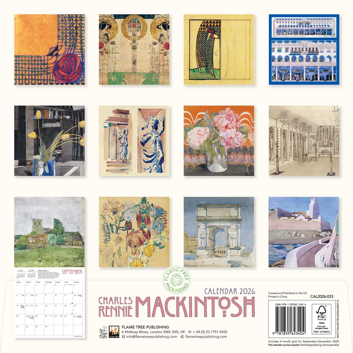 Charles Rennie Mackintosh Wall Calendar 2026 (Art Calendar) - Book ...