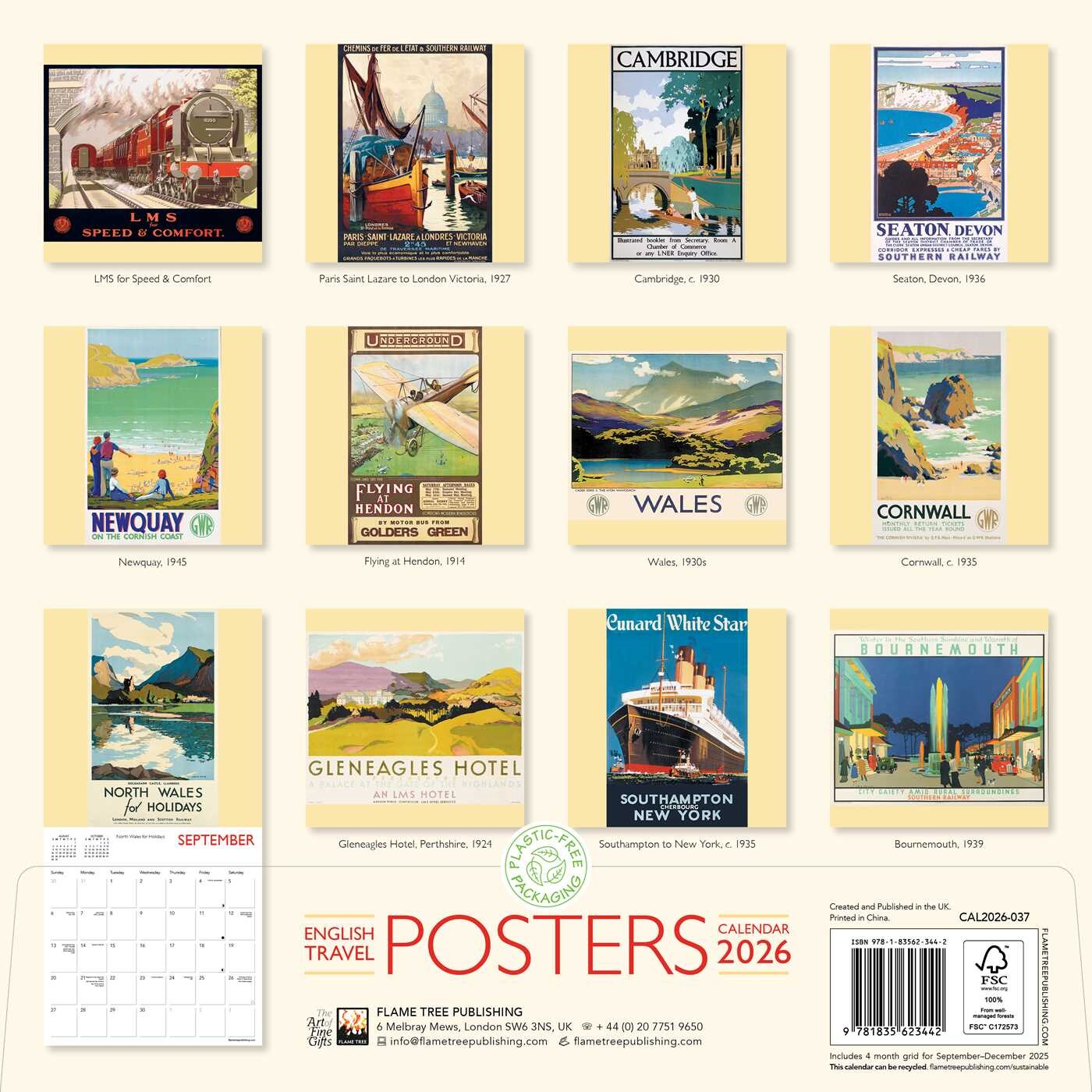 English Travel Posters Wall Calendar 2026 (Art Calendar) - Book Summary ...