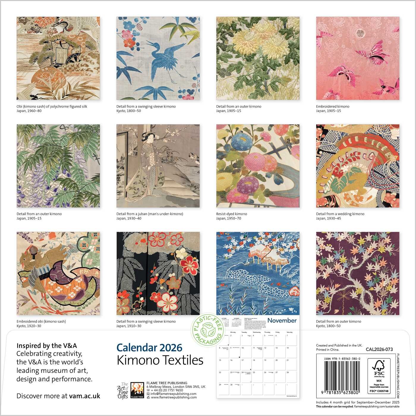 V&A: Kimono Textiles Wall Calendar 2026 (Art Calendar) - Book Summary ...