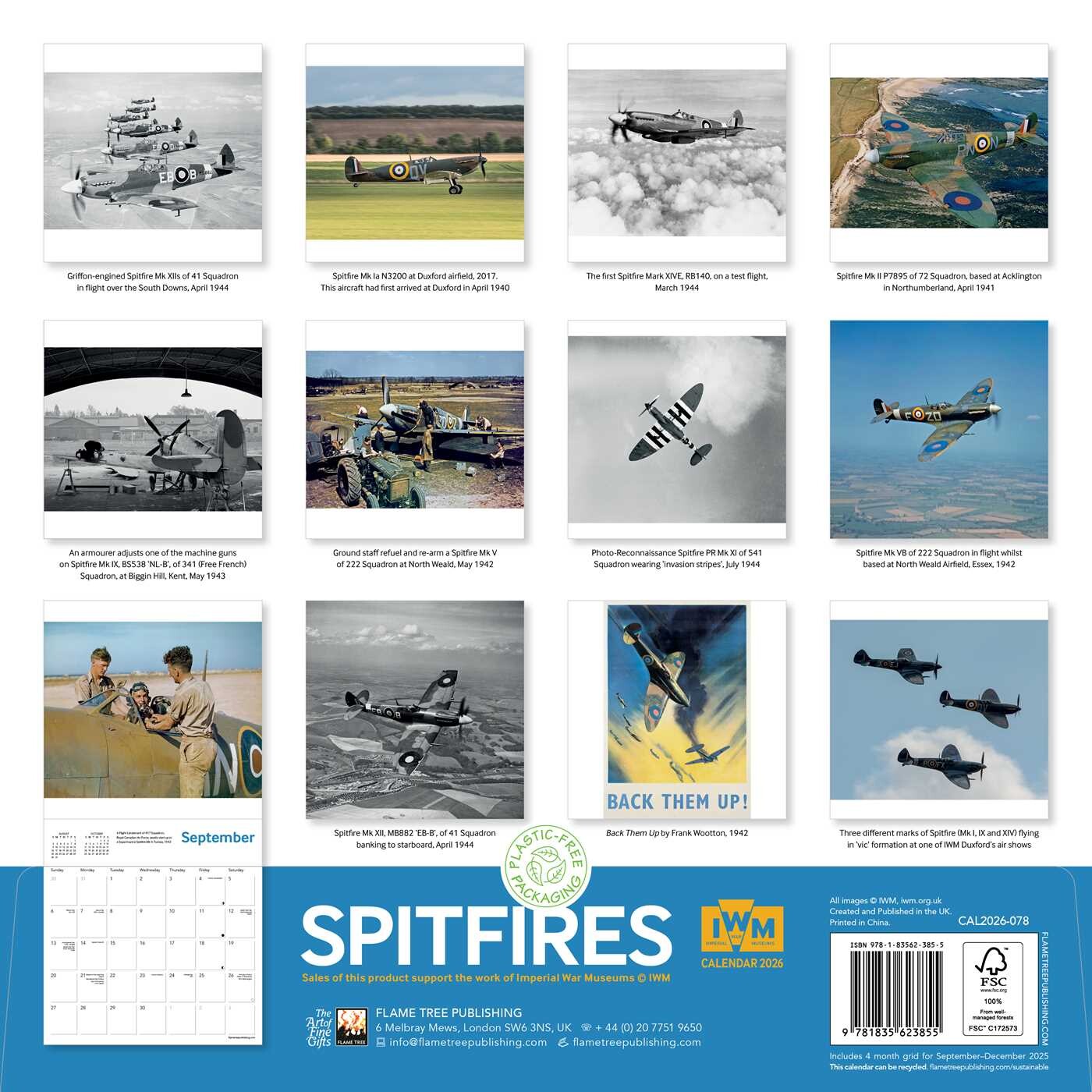 Imperial War Museums: Spitfires Wall Calendar 2026 (Art Calendar ...