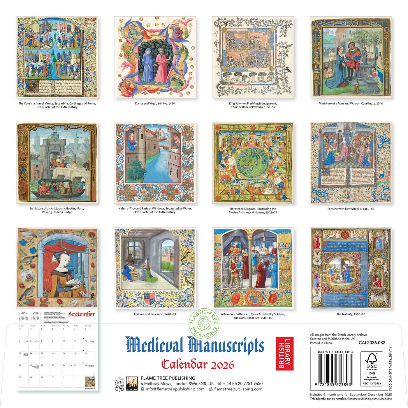British Library: Medieval Manuscripts Wall Calendar 2026 (Art Calendar ...