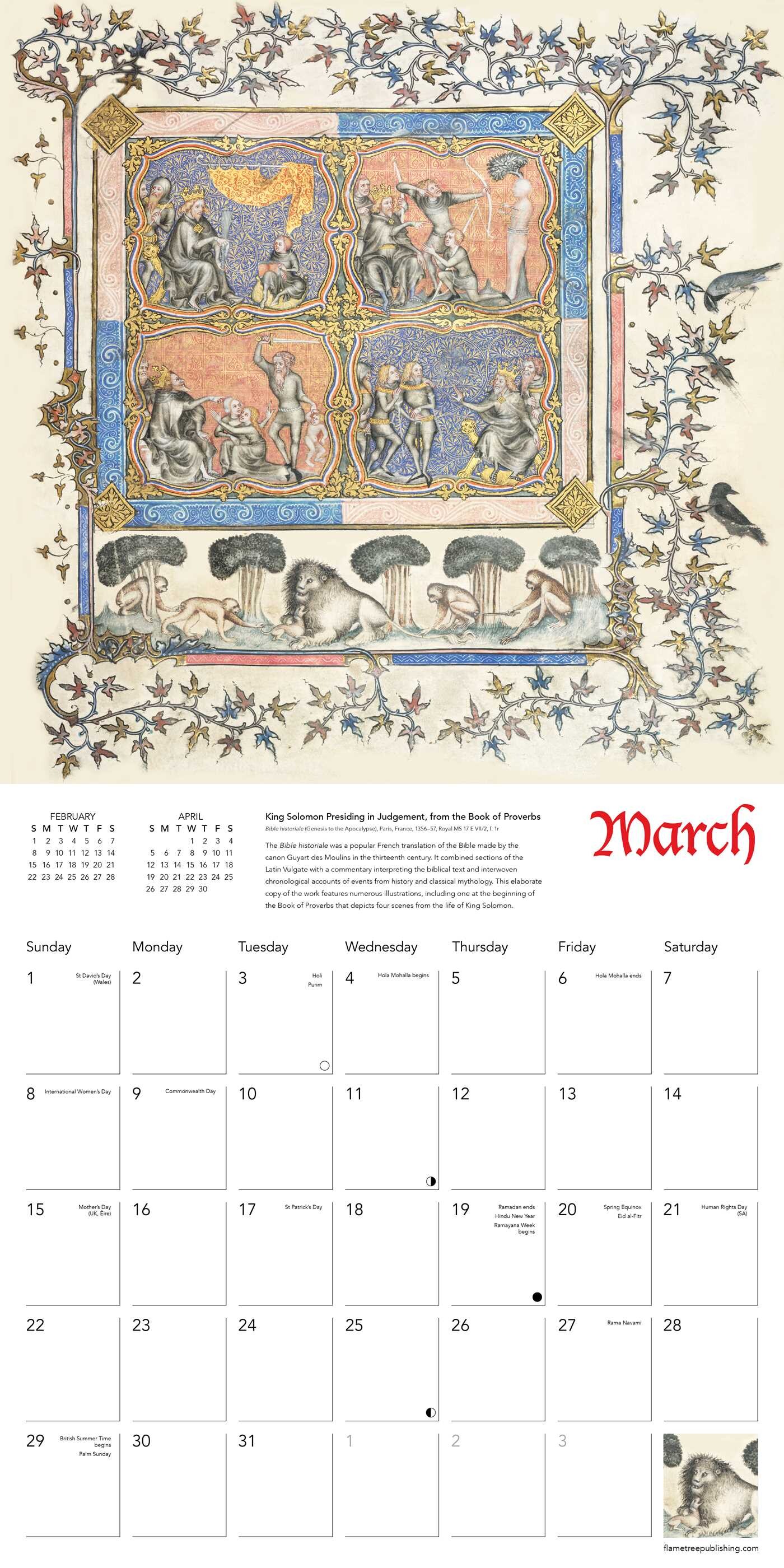 British Library: Medieval Manuscripts Wall Calendar 2026 (Art Calendar ...