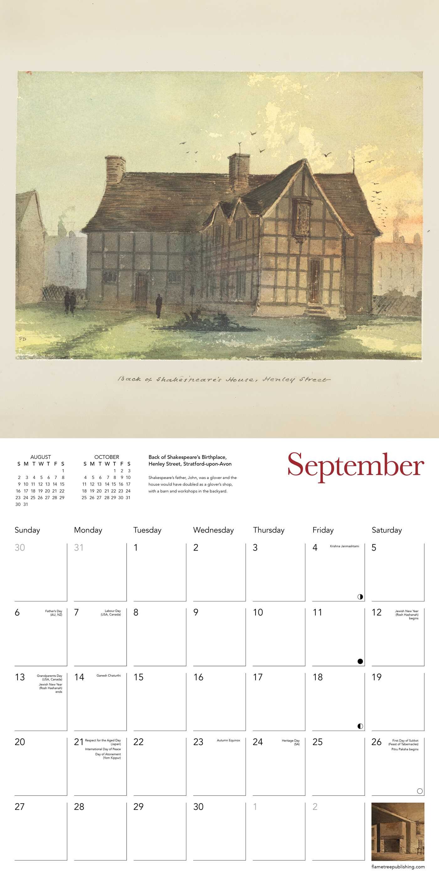 Shakespeare Birthplace Trust: Shakespeare Homes and Haunts Wall Calendar 2026 (Art Calendar ...