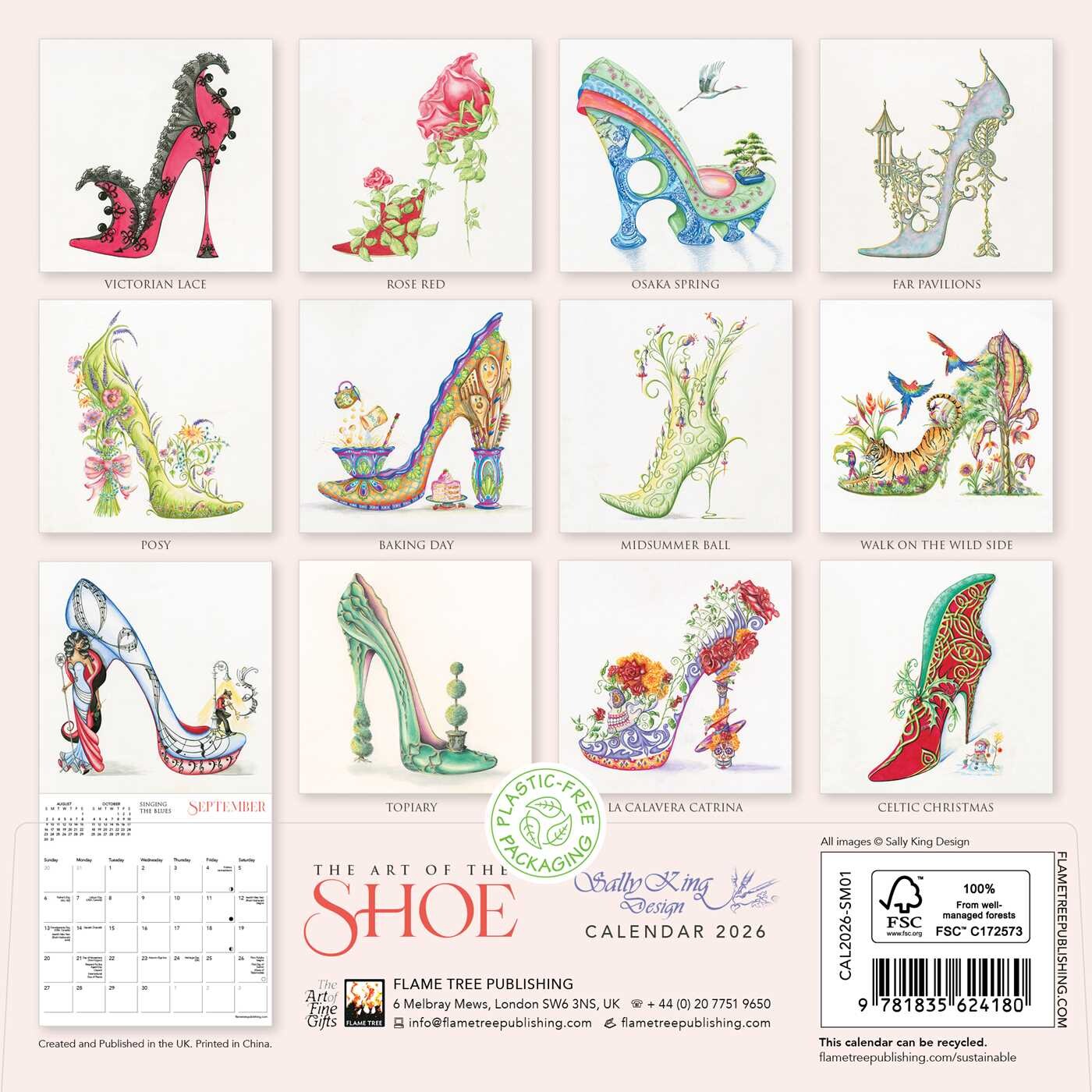 The Art of the Shoe by Sally King Design Mini Wall Calendar 2026 (Art ...