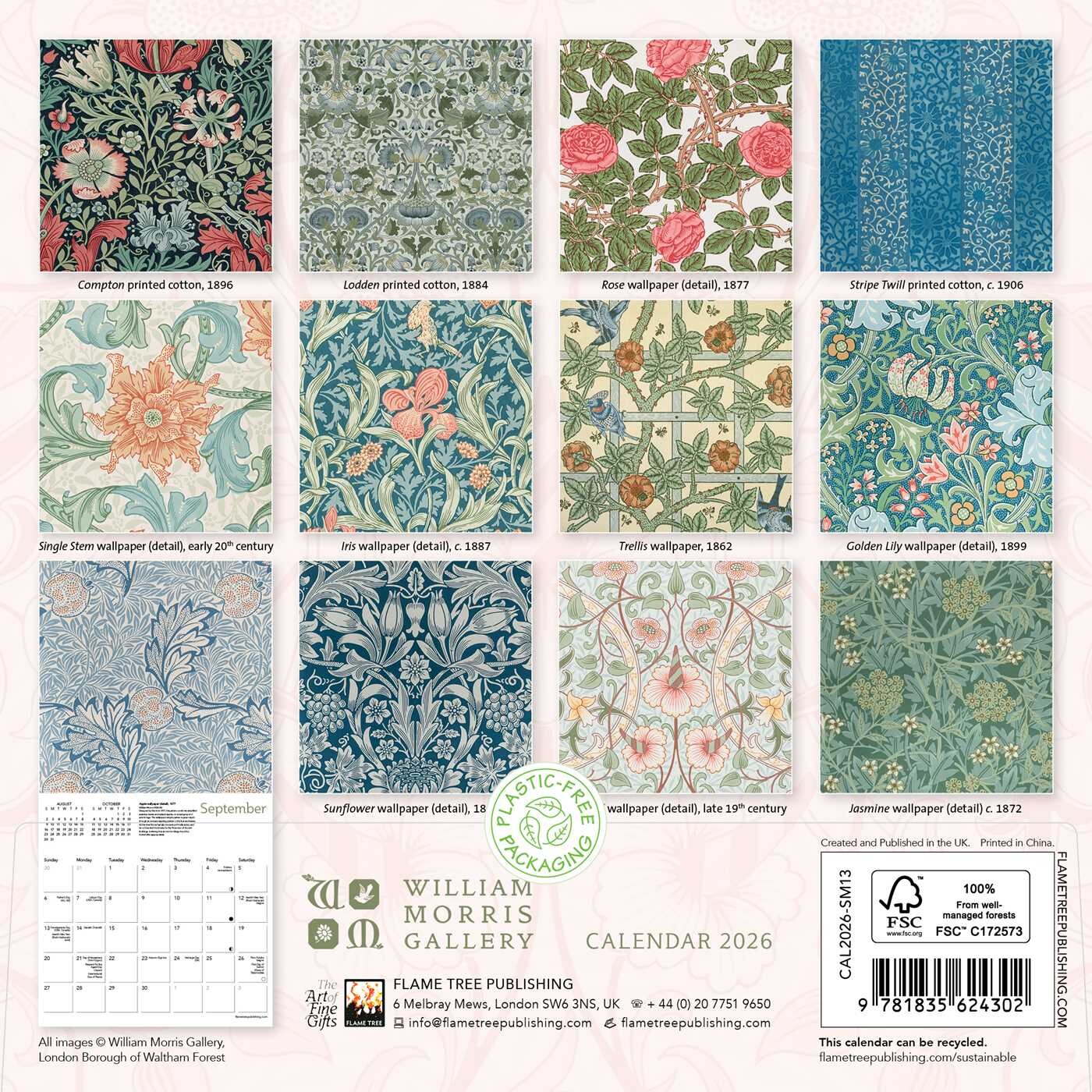 William Morris Gallery Mini Wall Calendar 2026 (Art Calendar) - Book ...