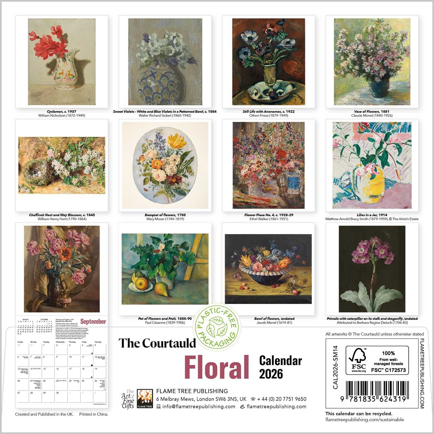 The Courtauld: Floral Mini Wall Calendar 2026 (Art Calendar) - Book ...