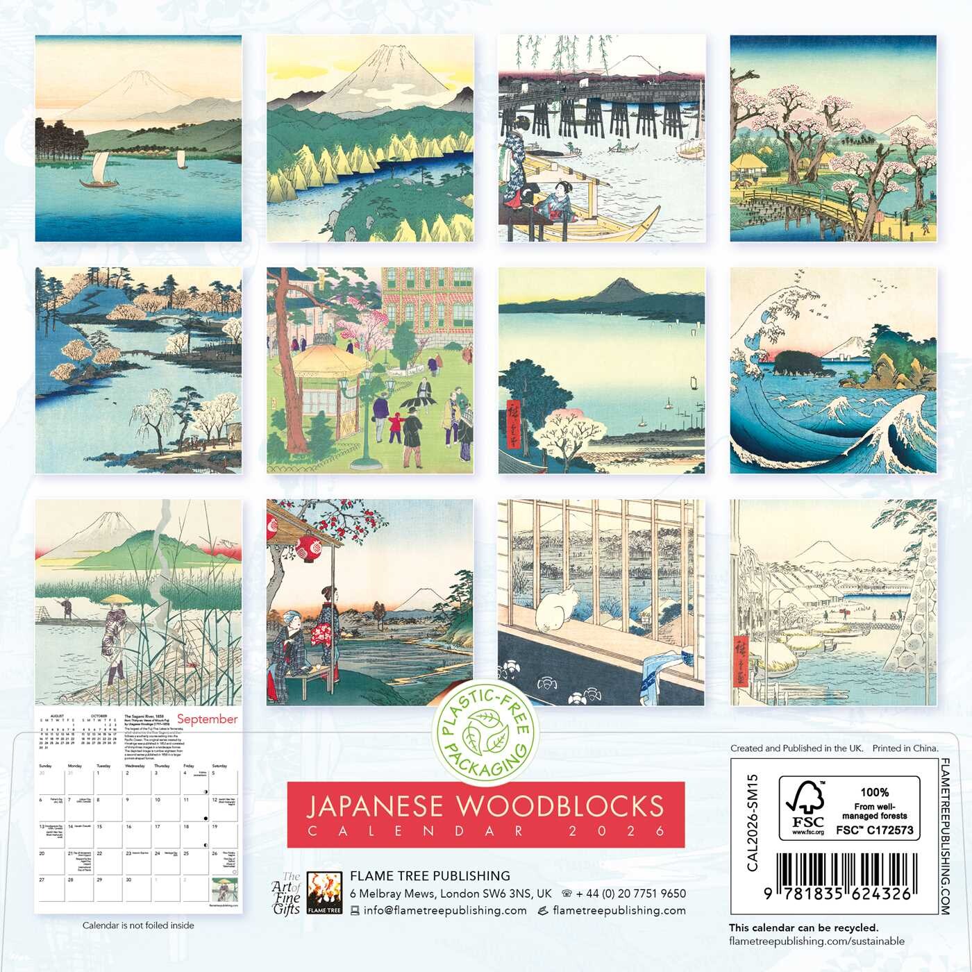 Japanese Woodblocks Mini Wall Calendar 2026 (Art Calendar) - Book ...