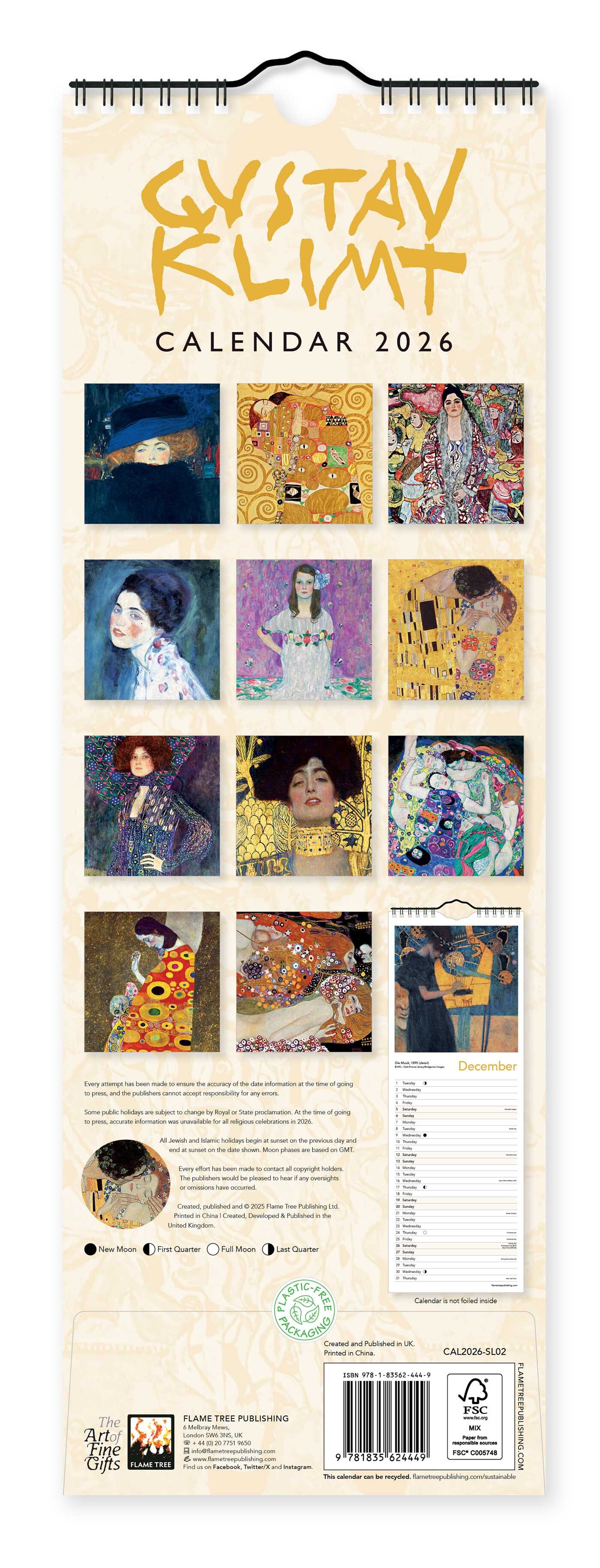 Gustav Klimt Slim Calendar 2026 (Art Calendar) - Book Summary & Video | Official Publisher Page ...