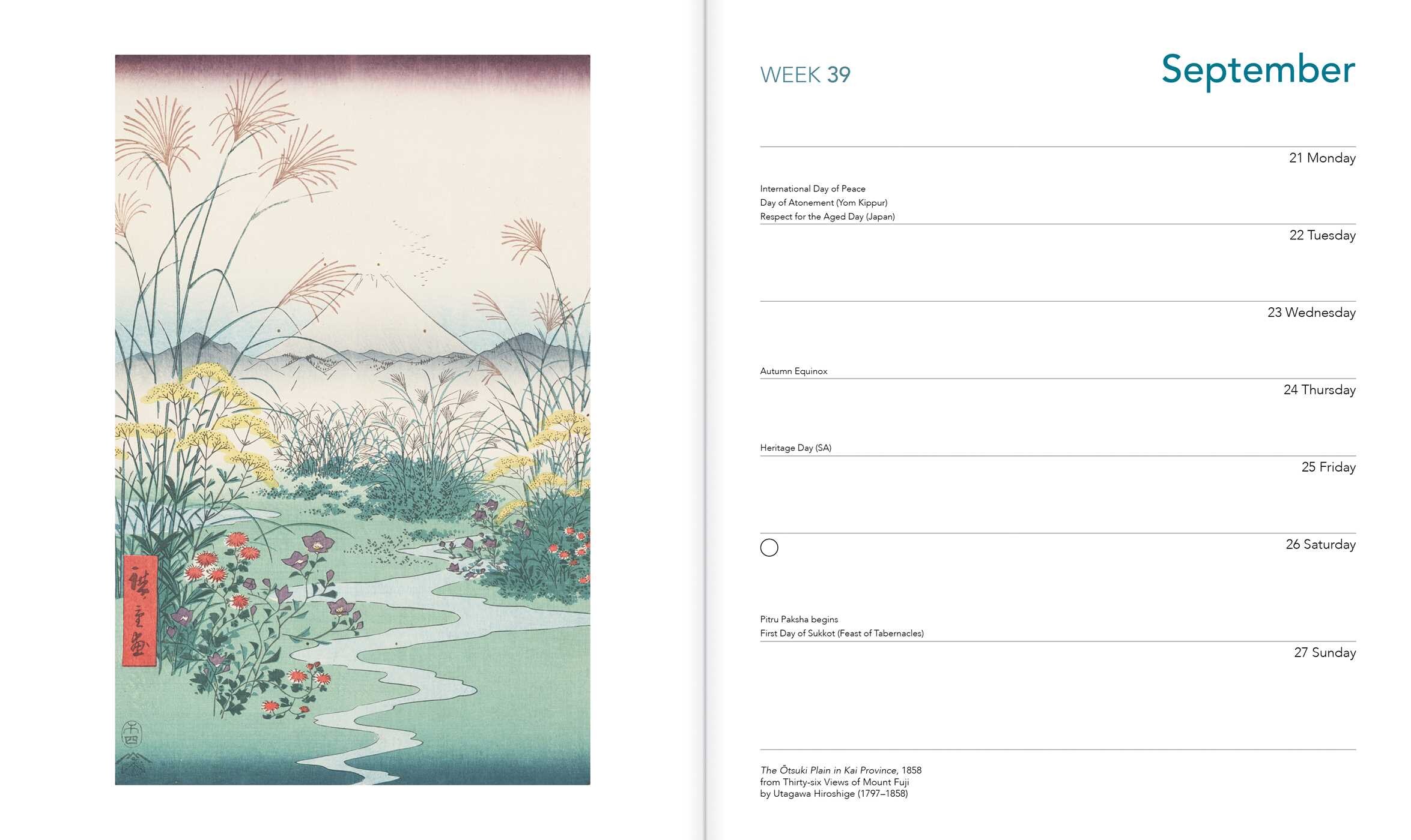 Japanese Woodblocks 2026 Desk Diary Planner - Week to View, Illustrated Throughout - Book ...