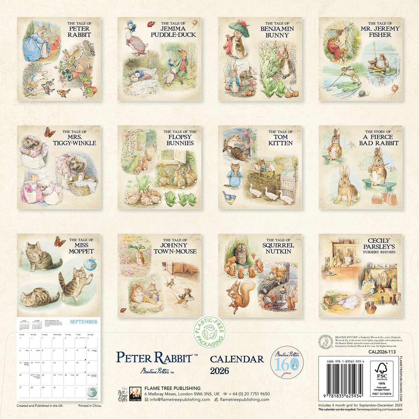 The World of Peter Rabbit Wall Calendar 2026 (Art Calendar) - Book ...