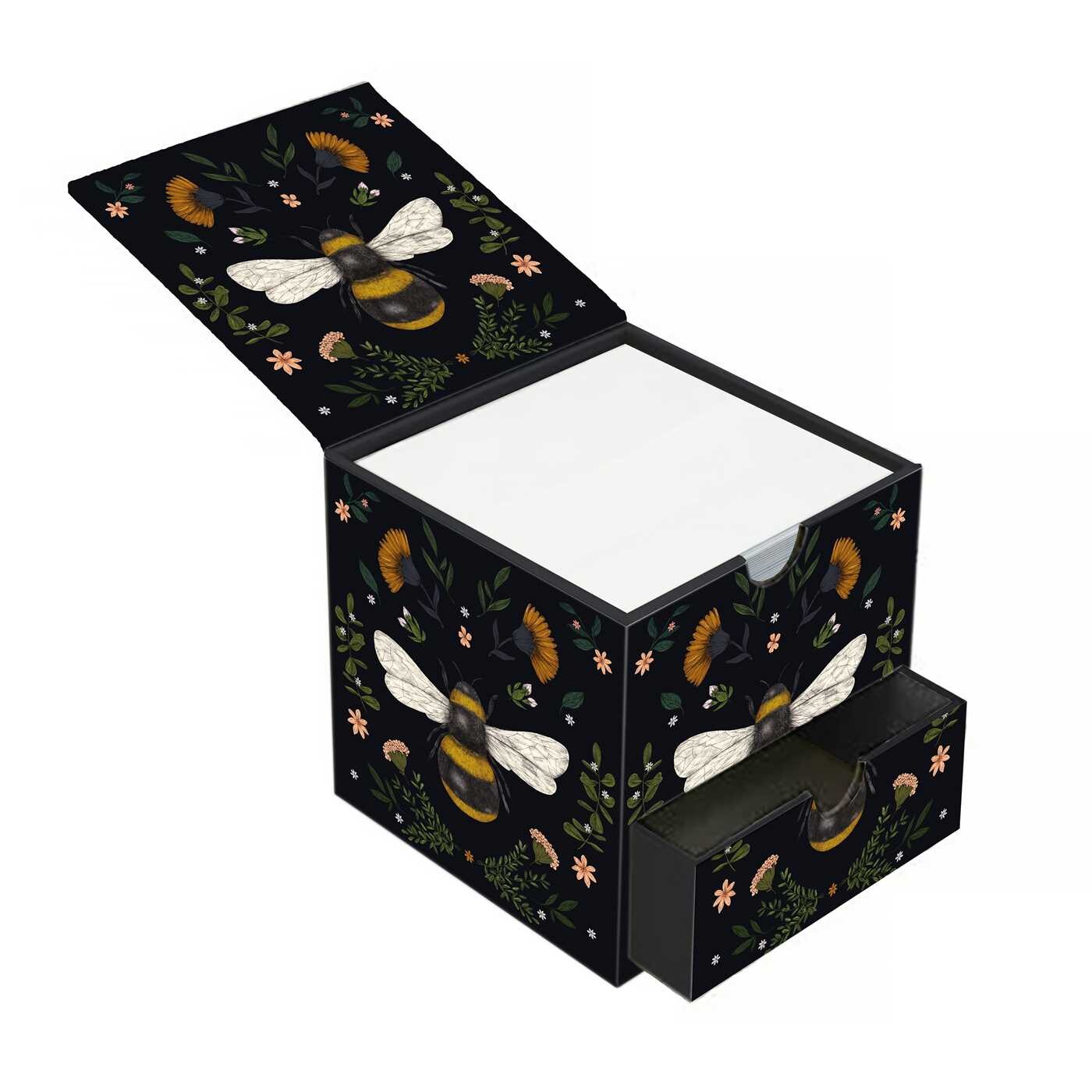 Jade Mosinski: Bee Flame Tree Memo Block in Box with Drawer - Book Summary & Video | Official ...