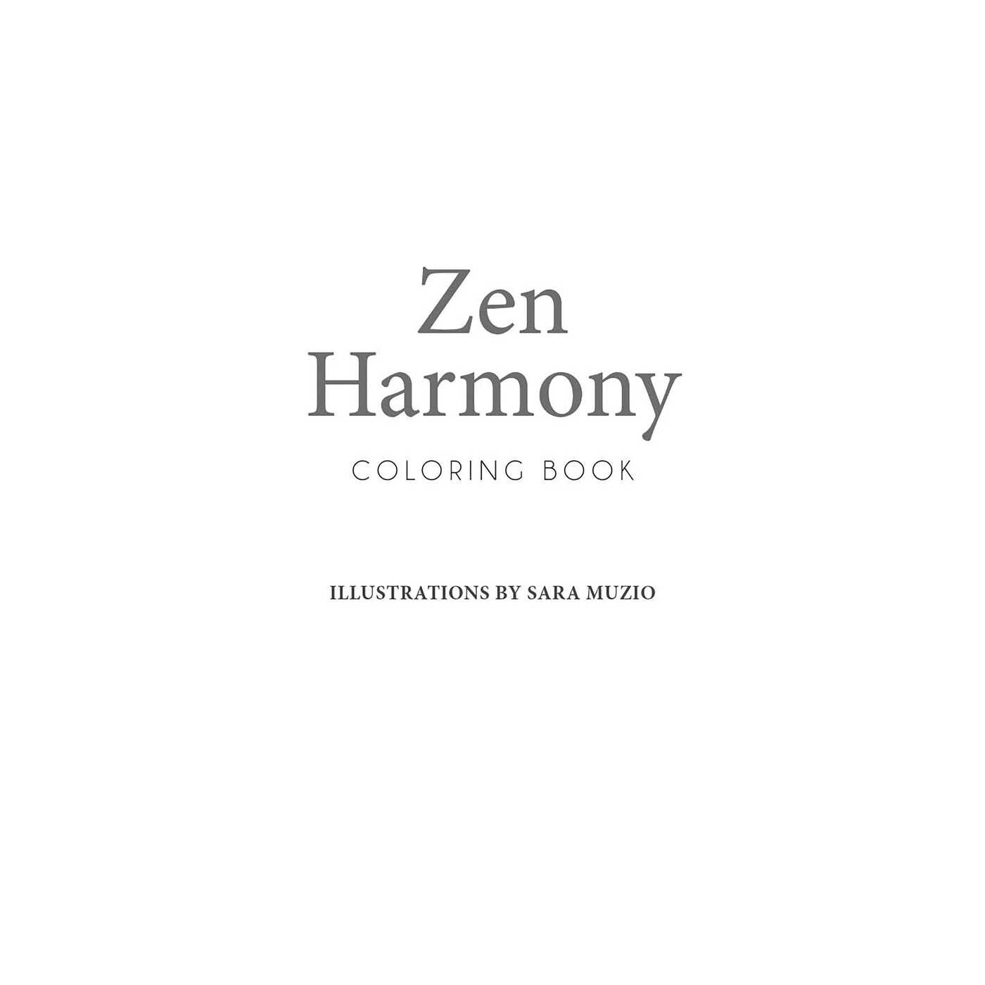 Zen Harmony Coloring Book | Book by Sara Muzio | Official Publisher ...