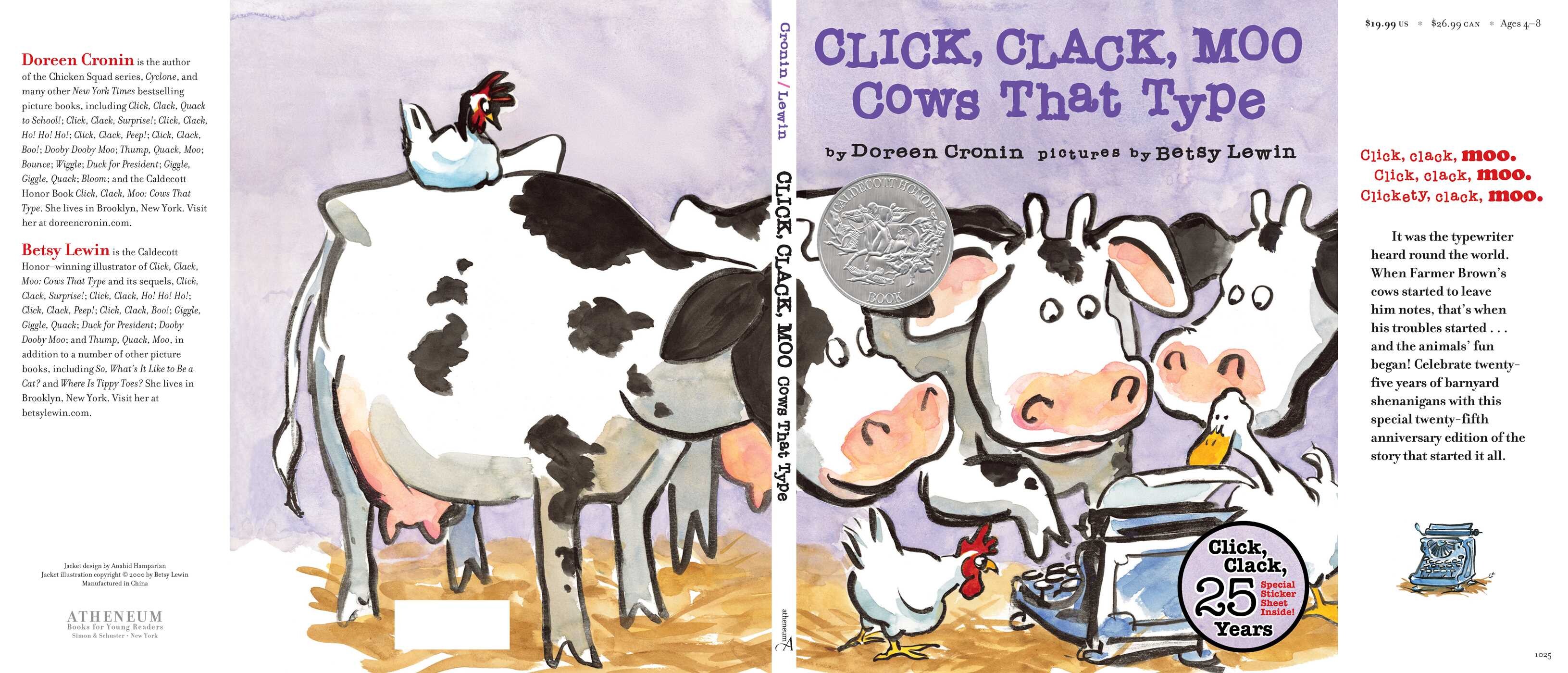 Click, Clack, Moo (25th Anniversary Edition) | Book by Doreen Cronin ...