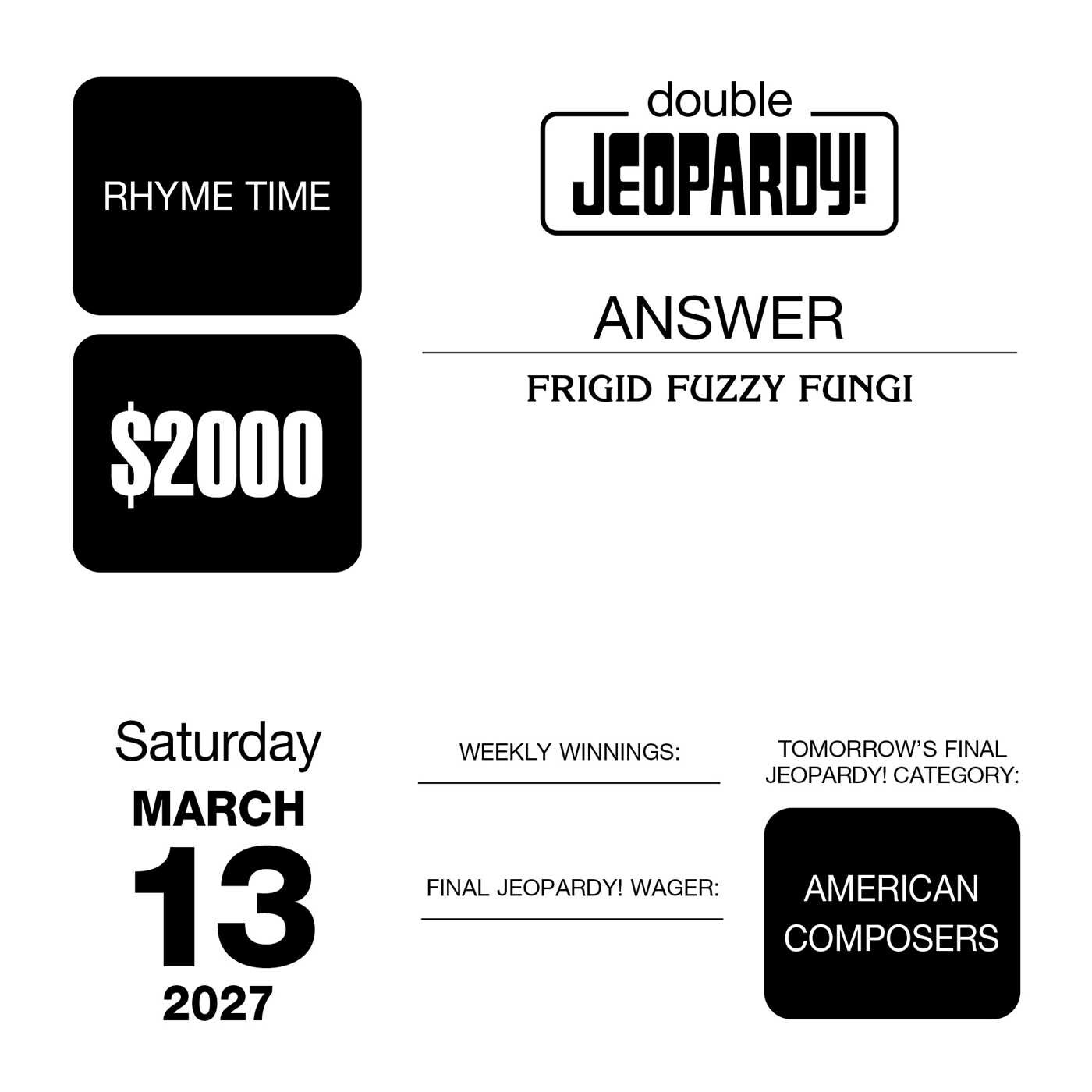 JEOPARDY! 2027 Day-to-Day Calendar - Book Summary & Video | Official ...