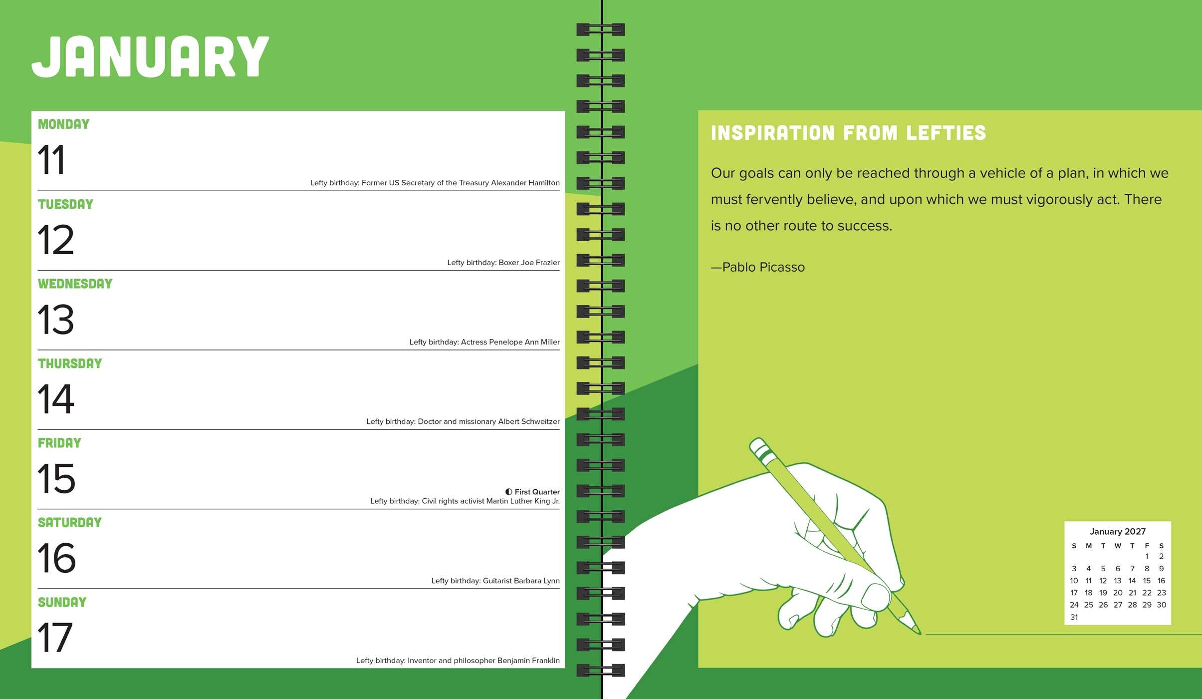 The Left-Hander's 2027 Weekly Planner Calendar - Book Summary & Video ...