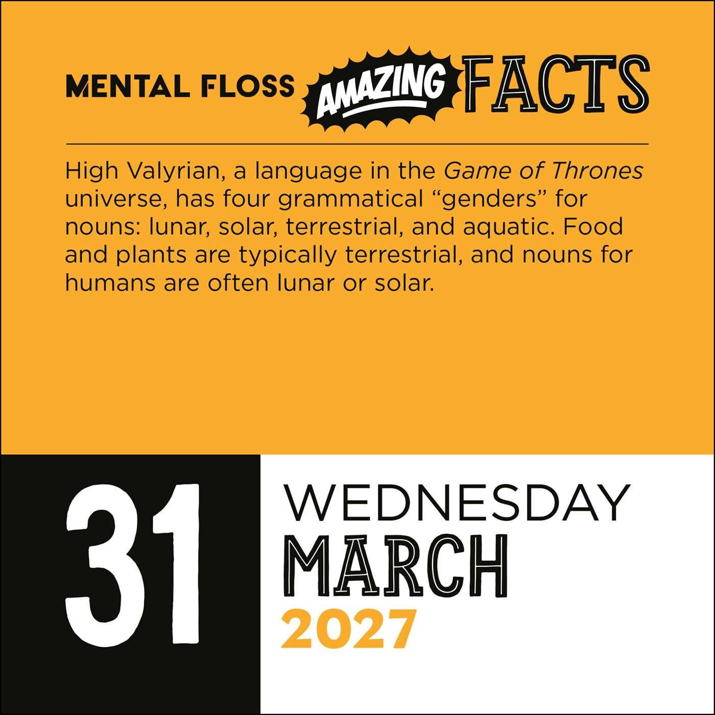 Amazing Facts from Mental Floss 2027 Day-to-Day Calendar - Book Summary ...