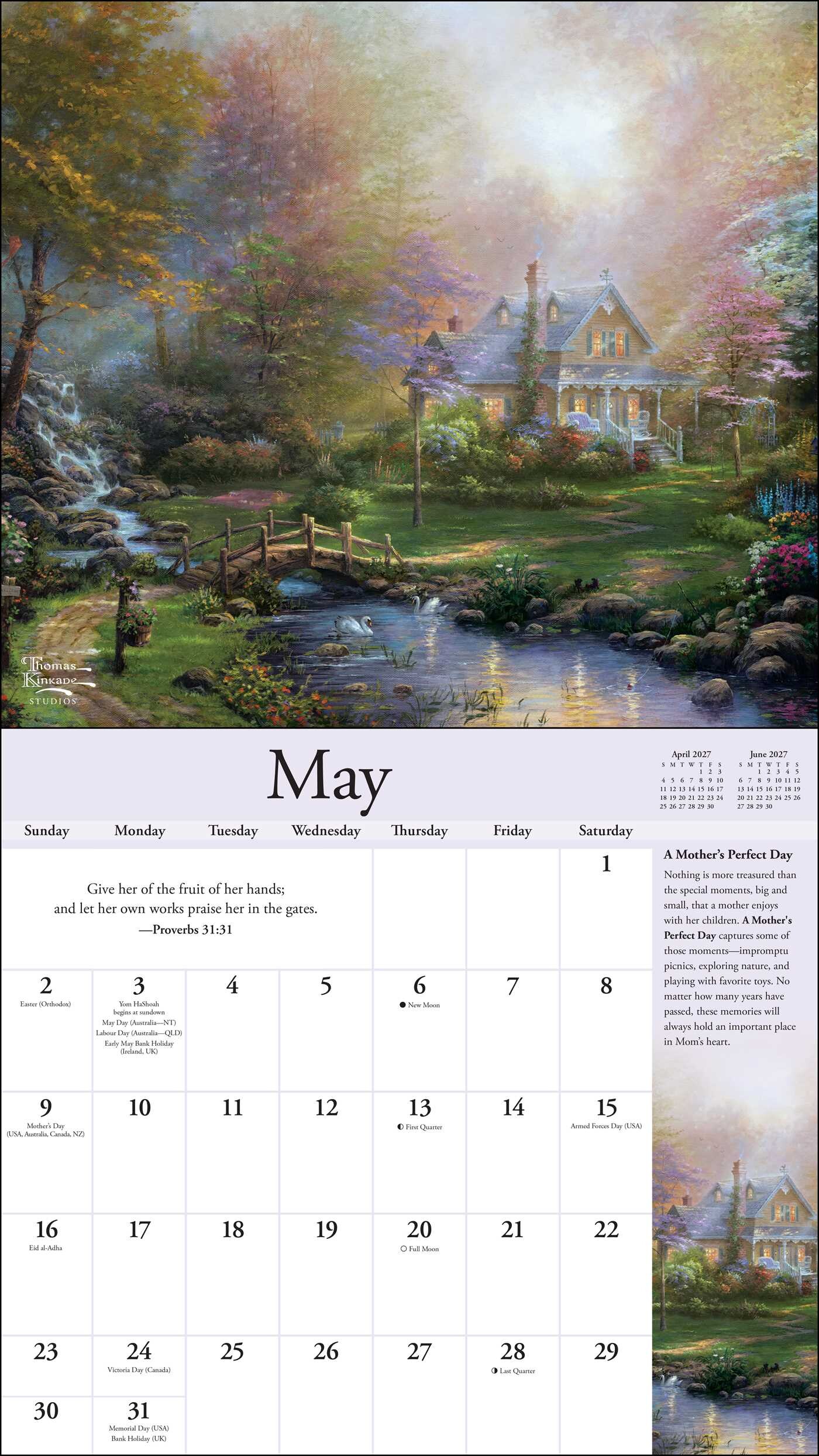 Thomas Kinkade Collector's Scripture Edition 2027 Deluxe Wall Calendar ...