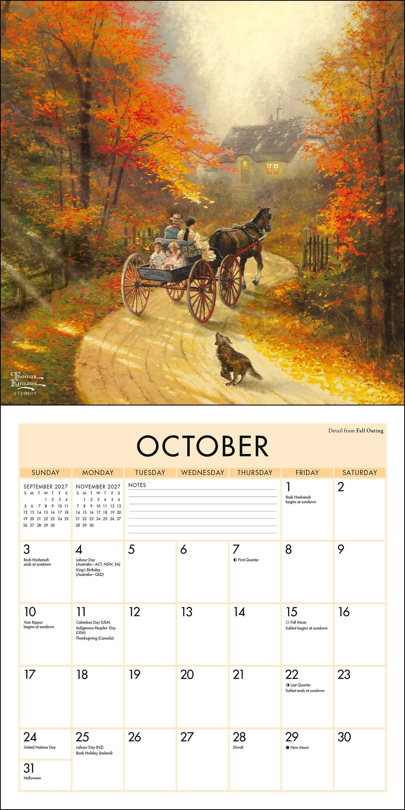 Thomas Kinkade Studios® 2027 Mini Wall Calendar - Book Summary & Video ...
