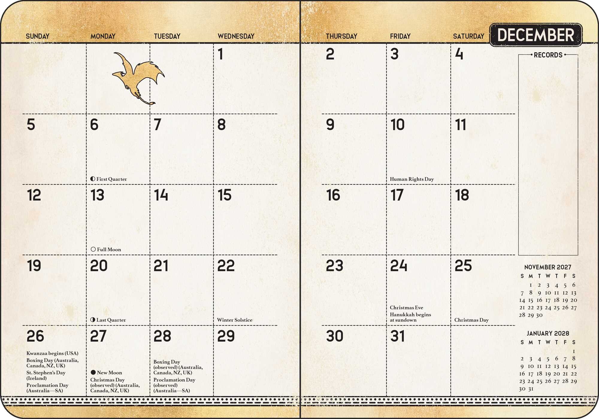 Fourth Wing 2027 Monthly/Weekly 12-Month Planner Calendar - Book ...