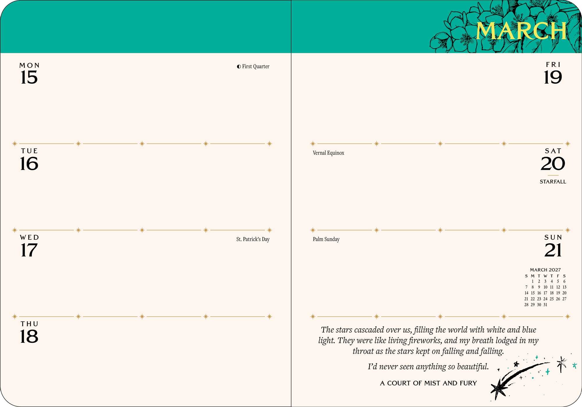 A Court of Thorns and Roses 2027 Monthly/Weekly Planner Calendar - Book ...